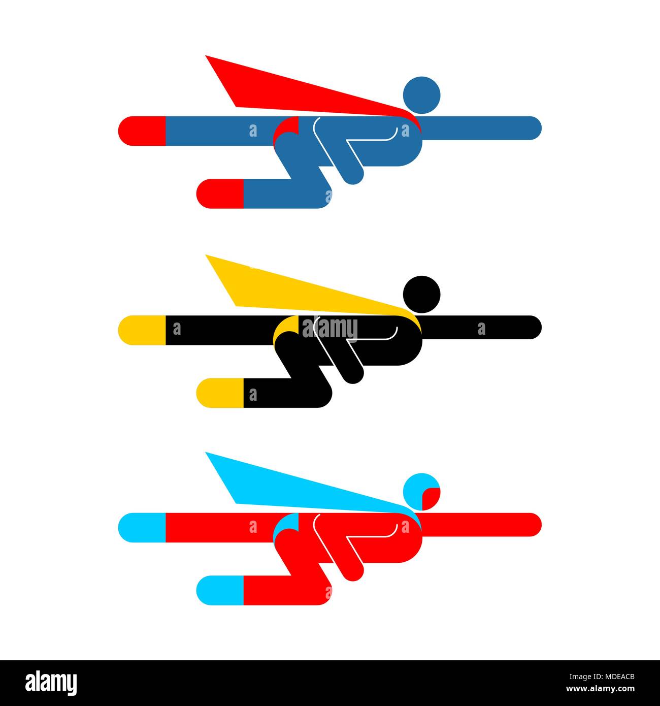 Superhero Pictogram set. Super hero sign symbol. Man flying icon. guy ...