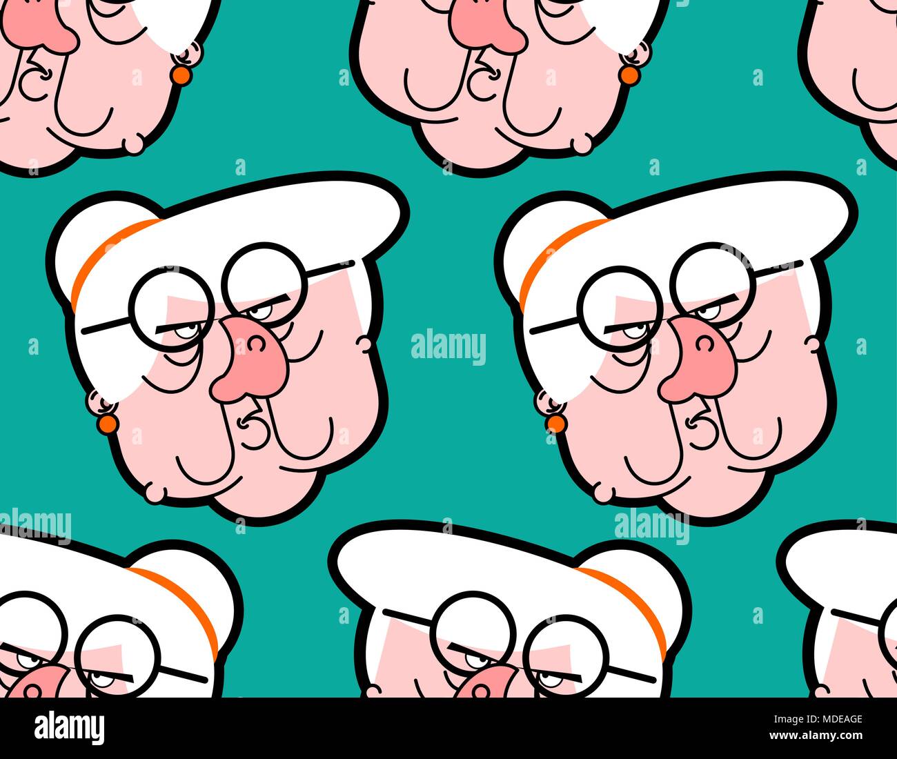 Wicked grandmother pattern. Angry Old hag background Stock Vector Image ...
