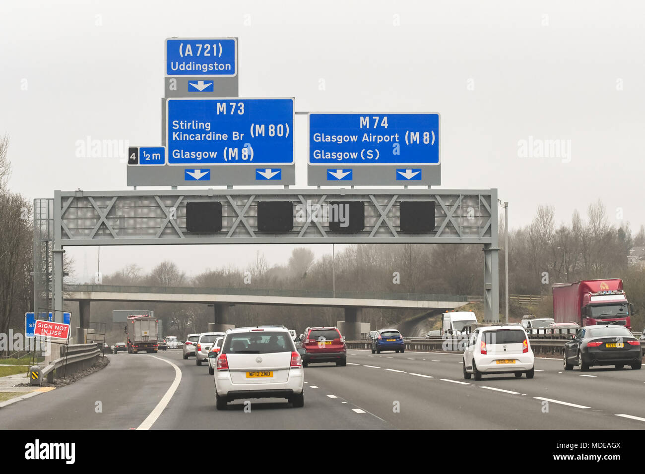 Motorway gantry sign hi-res stock photography and images - Alamy