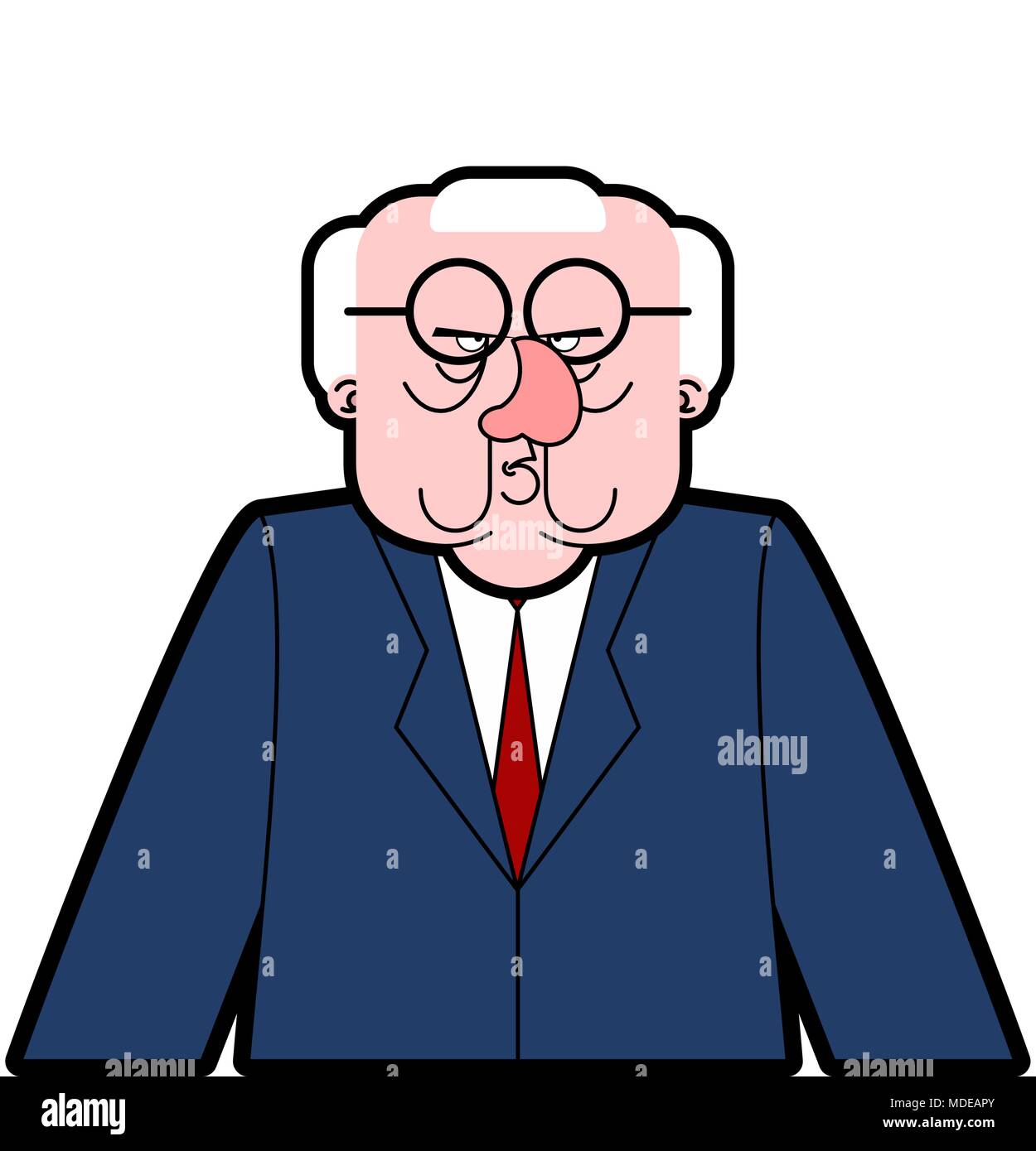 Evil old man. Angry grandfather. Elderly dissatisfied person Stock ...