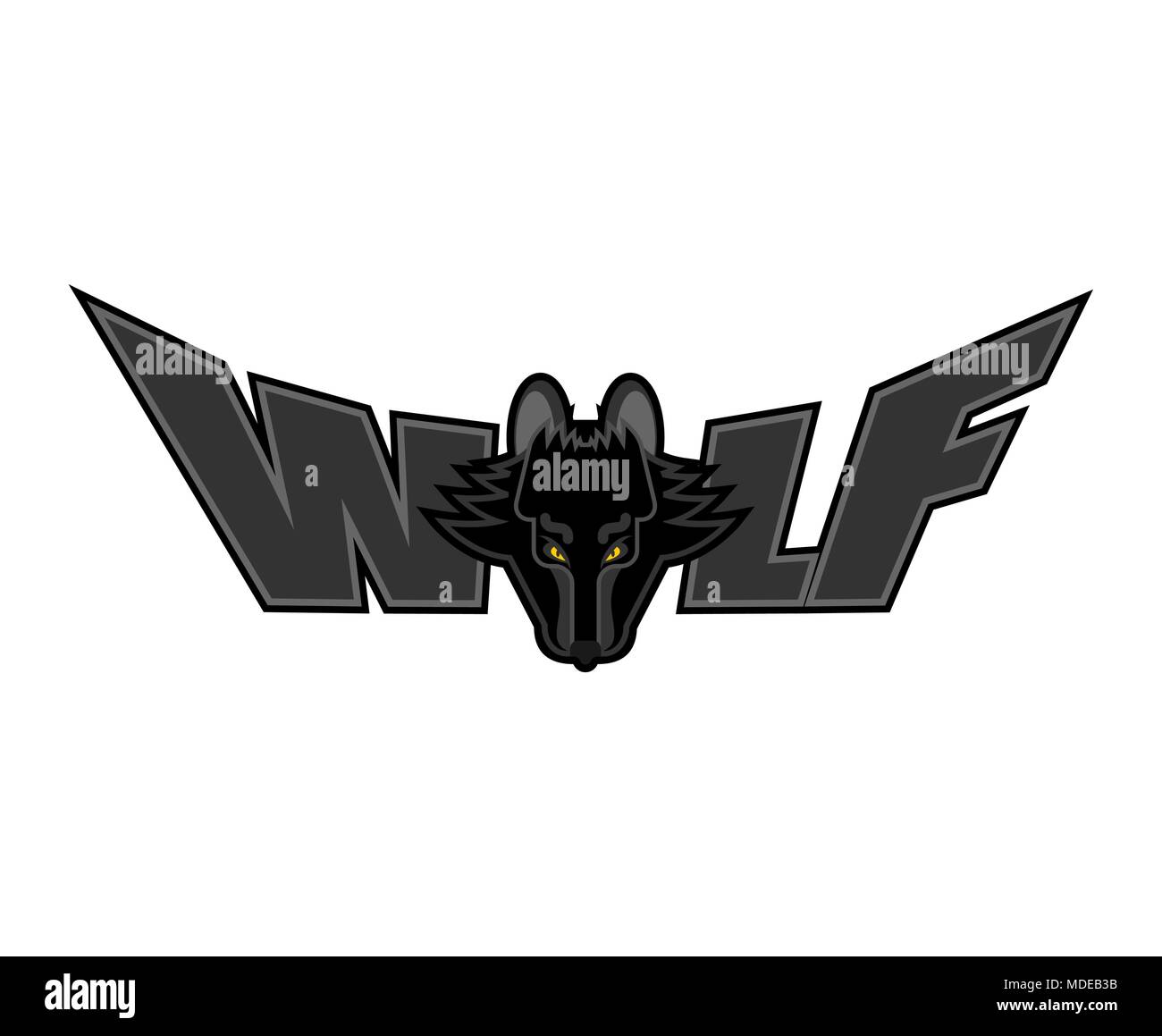 Wolf Lettering. Face predator and letters. Typography wild beast Stock ...