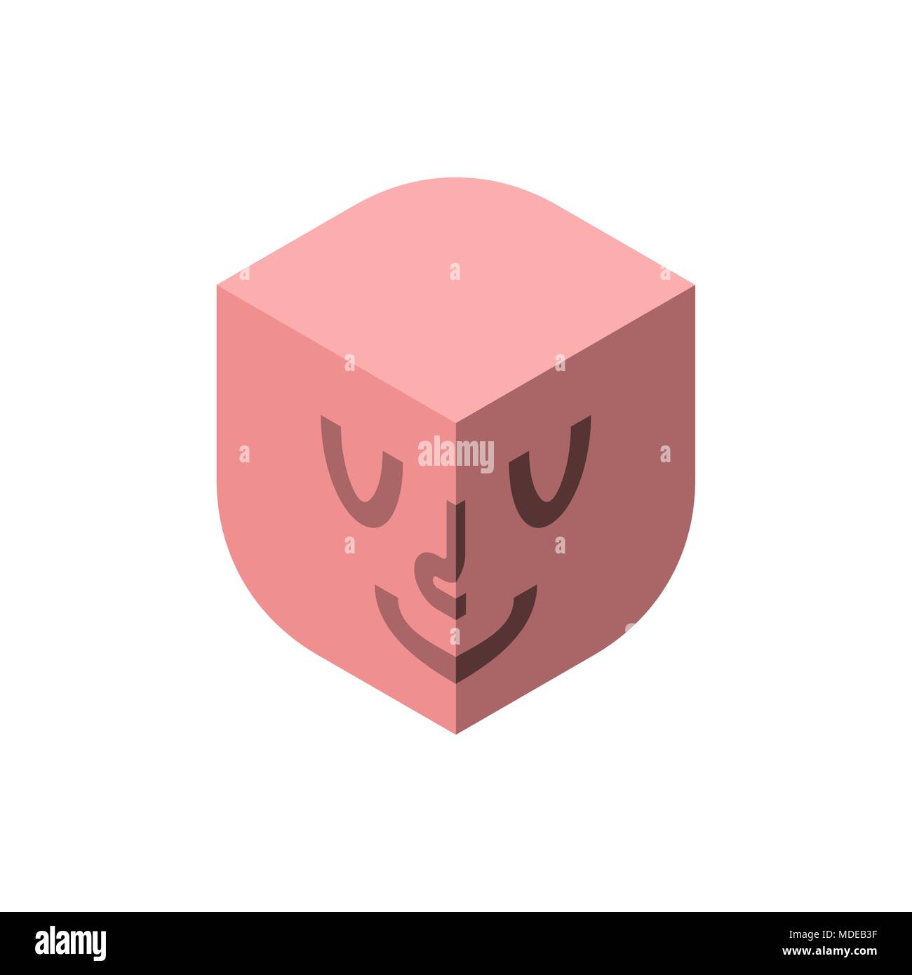 Cube head symbol. face Abstract Business Logo Stock Vector Image & Art ...