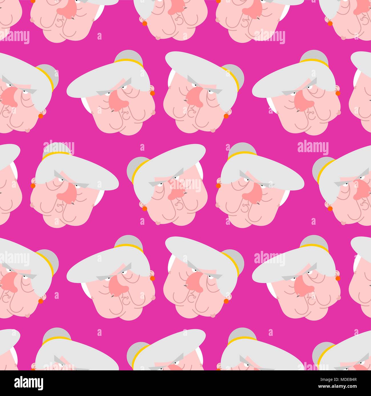 Wicked grandmother pattern. Angry Old hag background Stock Vector Image ...