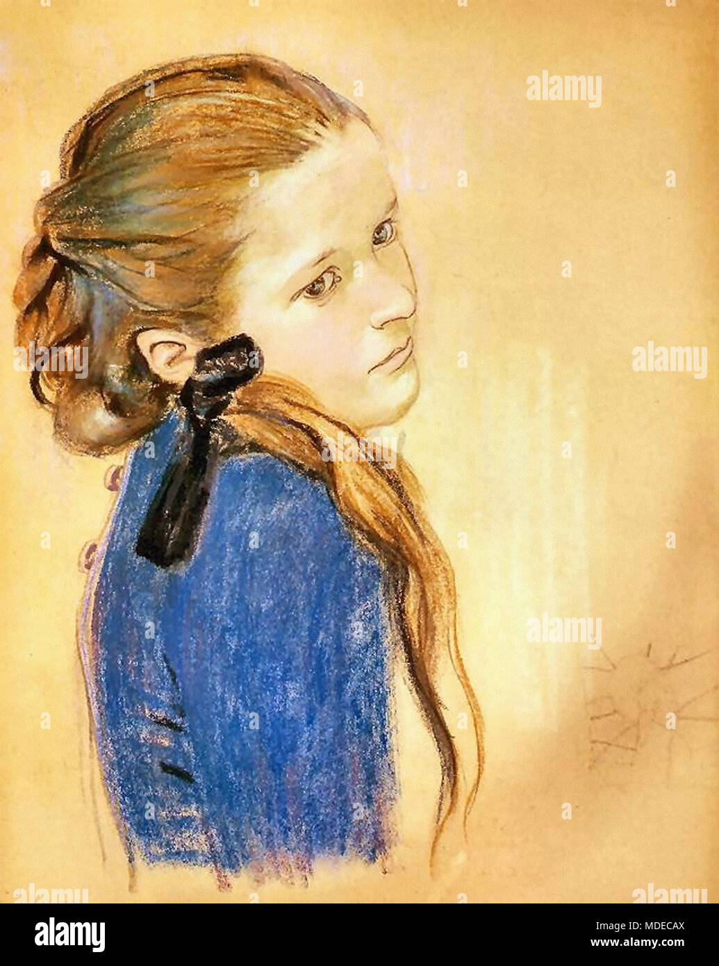 Wyspianski Stanislaw - Portrait of a Girl 4 Stock Photo - Alamy