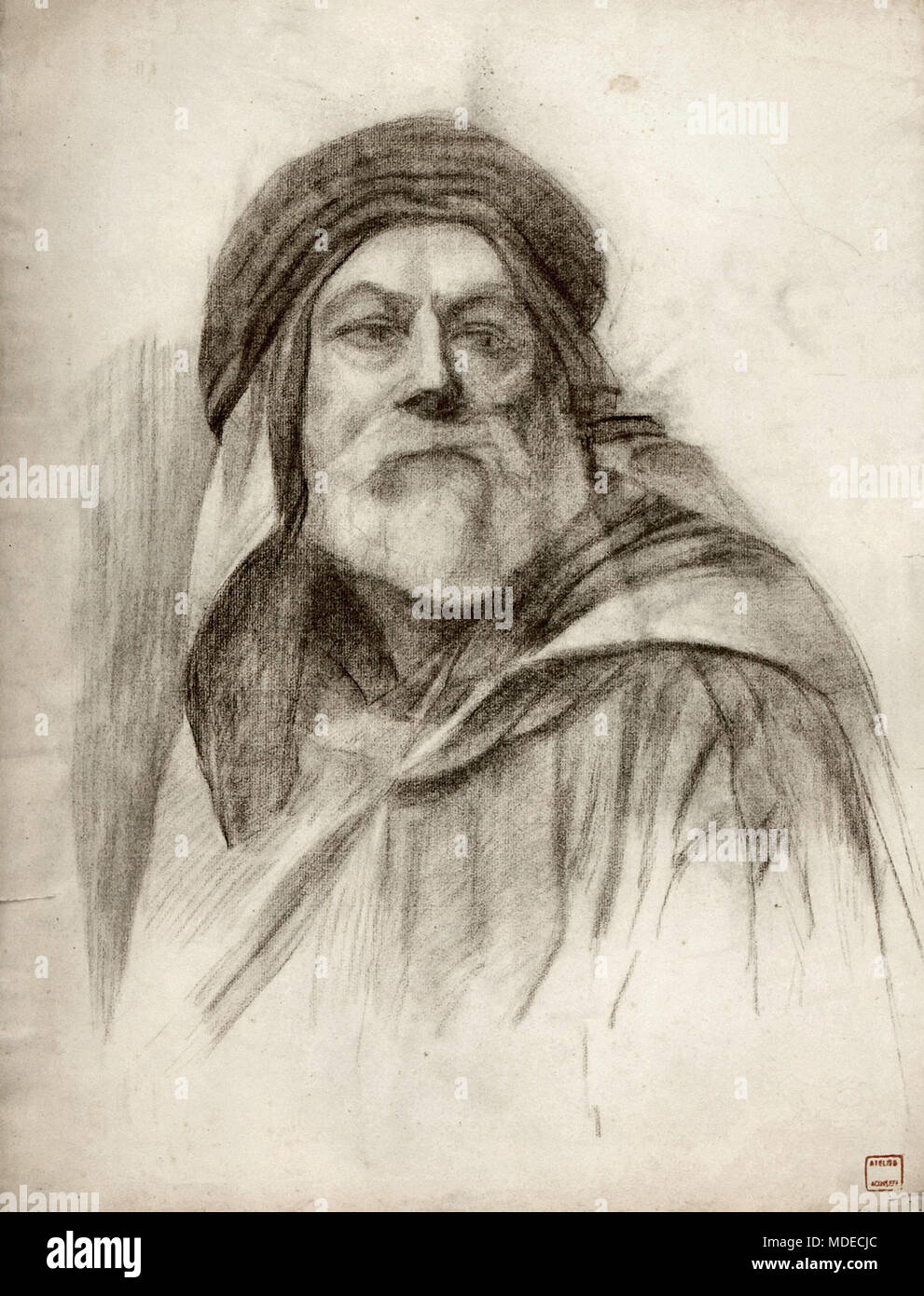 Yakovlev Aleksandr Evgenevich - Portrait of an Oriental with a Turban ...