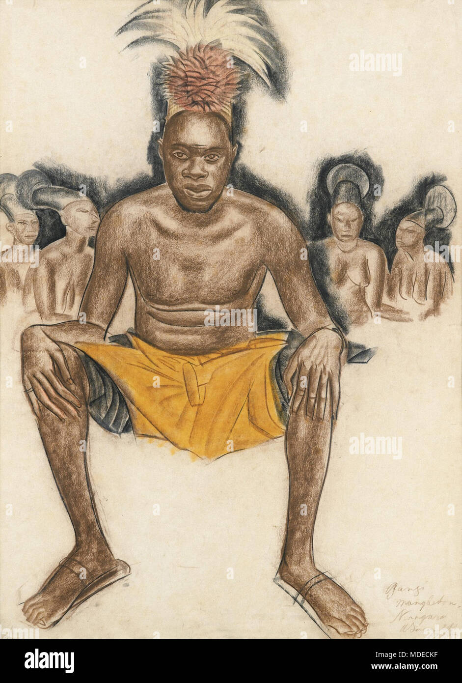 Yakovlev Aleksandr Evgenevich - Portrait of the Mangbetu Chief Ganzi ...