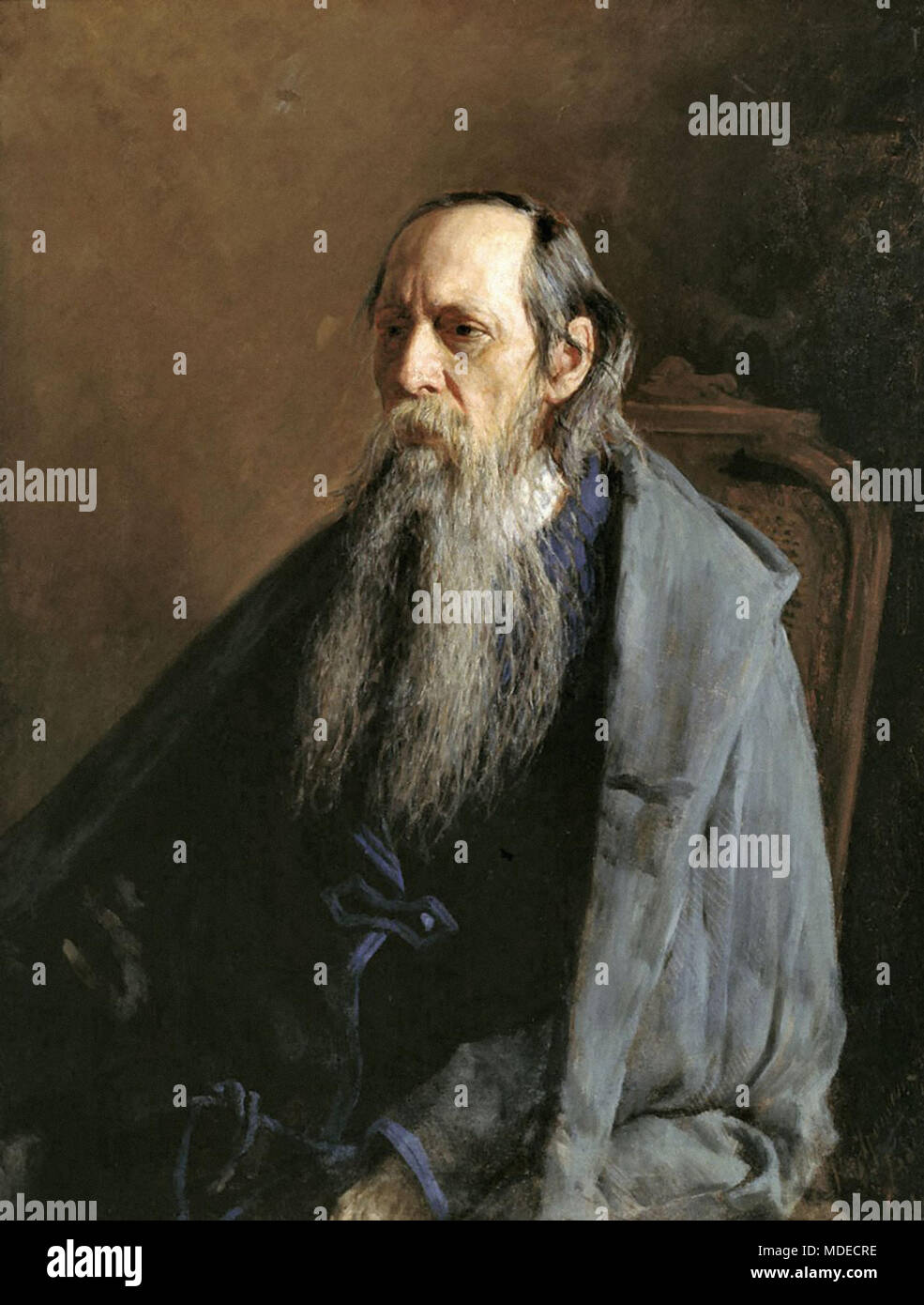 Yaroshenko Nikolai - Portrait of Mikhail Saltykov-Shchedrin Stock Photo ...
