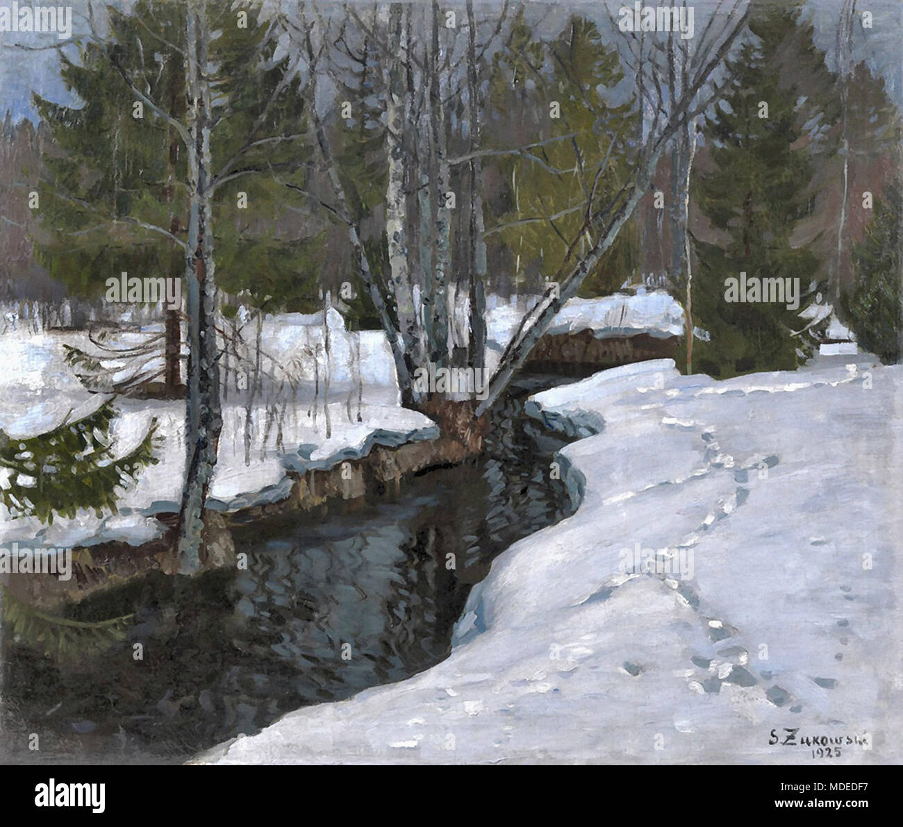 Zhukovsky Stanislav Yulianovich - Early Spring in the Forest Stock ...