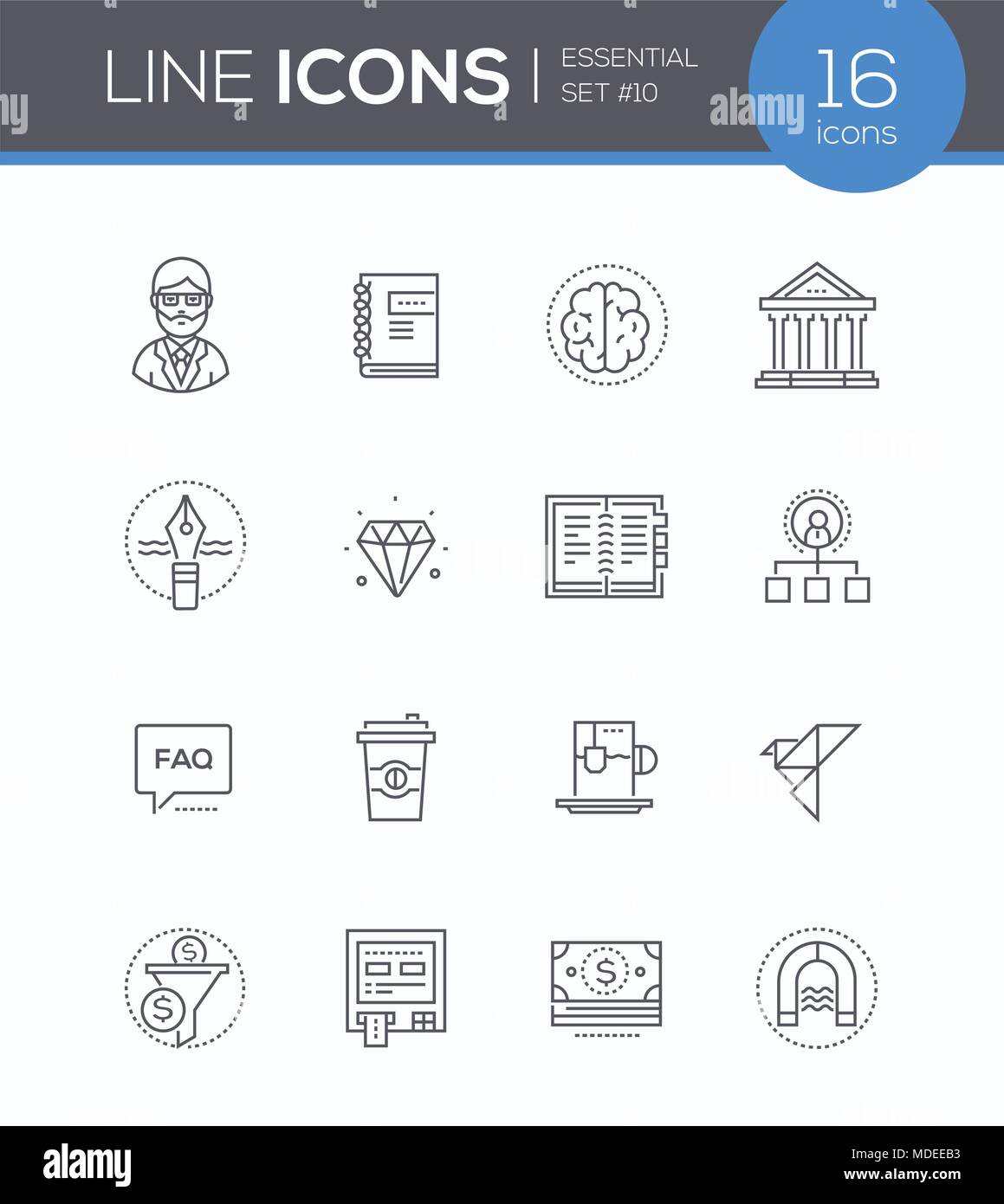 Business and finance concepts - modern line design style icons set ...