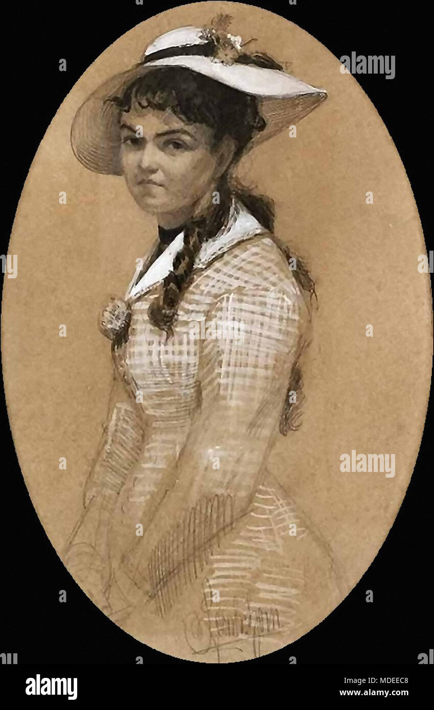 Zorn Anders - Flicka I Vit Hatt Stock Photo - Alamy