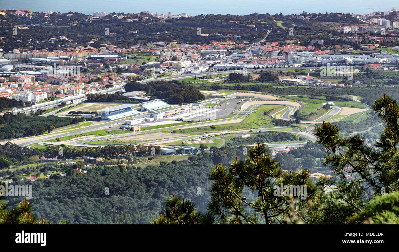 Estoril F1 racing circuit aerial view Stock Photo - Alamy