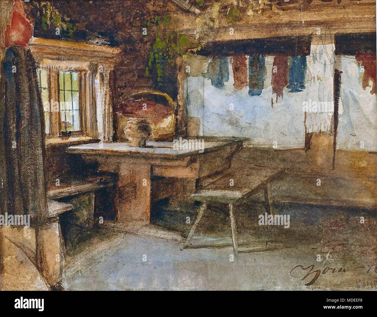 Zorn Anders - Interior Av Morastuga Stock Photo - Alamy