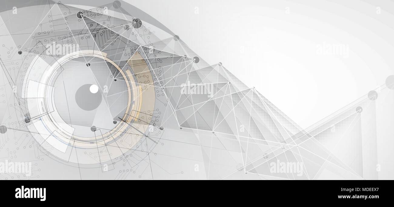 Abstract Artificial intelligence. Technology web background. Virtual ...