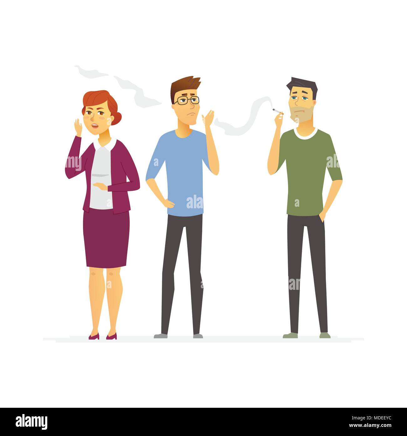 Stop smoking - cartoon people character isolated illustration Stock ...