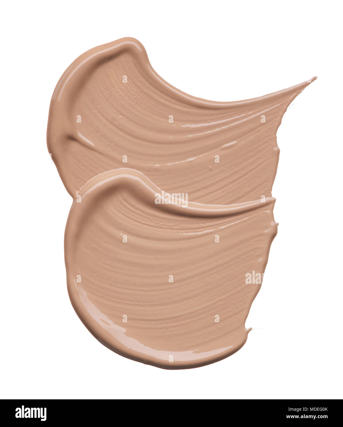 Light beige makeup smear of creamy foundation isolated on white ...