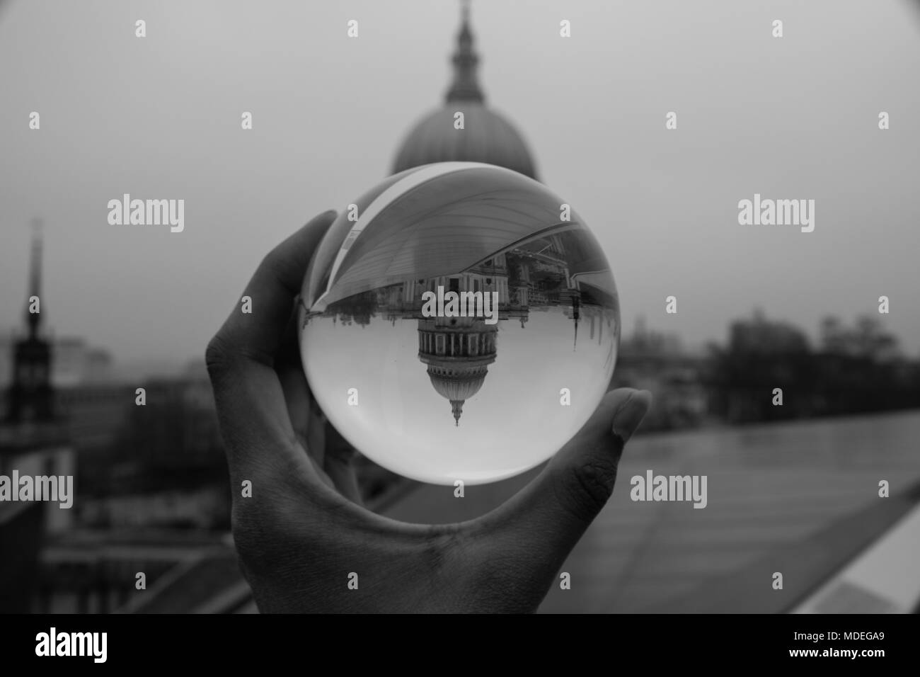 Lens Ball Perspective of St. Pauls Cathedral Stock Photo - Alamy