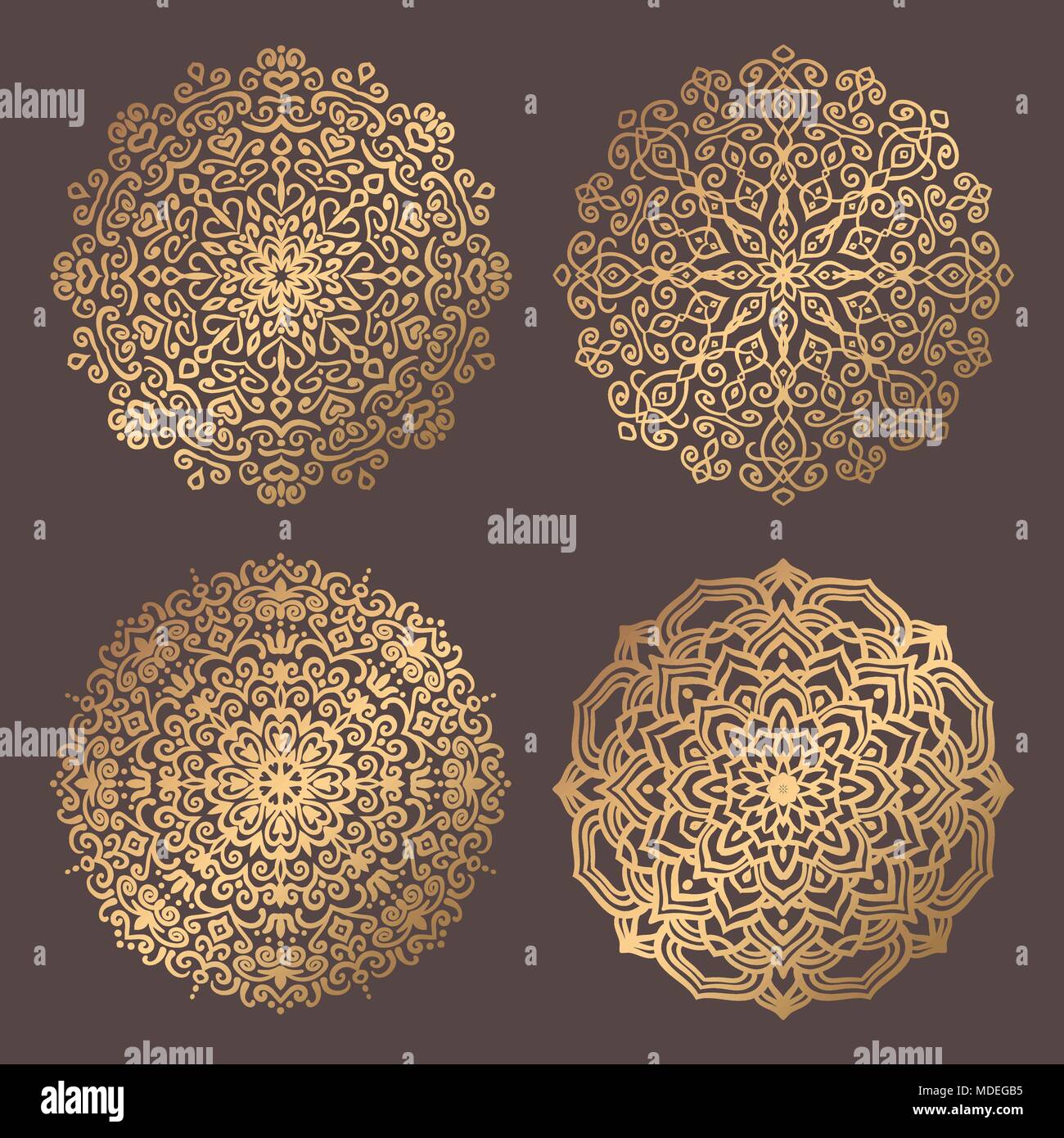 Mandala background design set Stock Vector Images - Alamy
