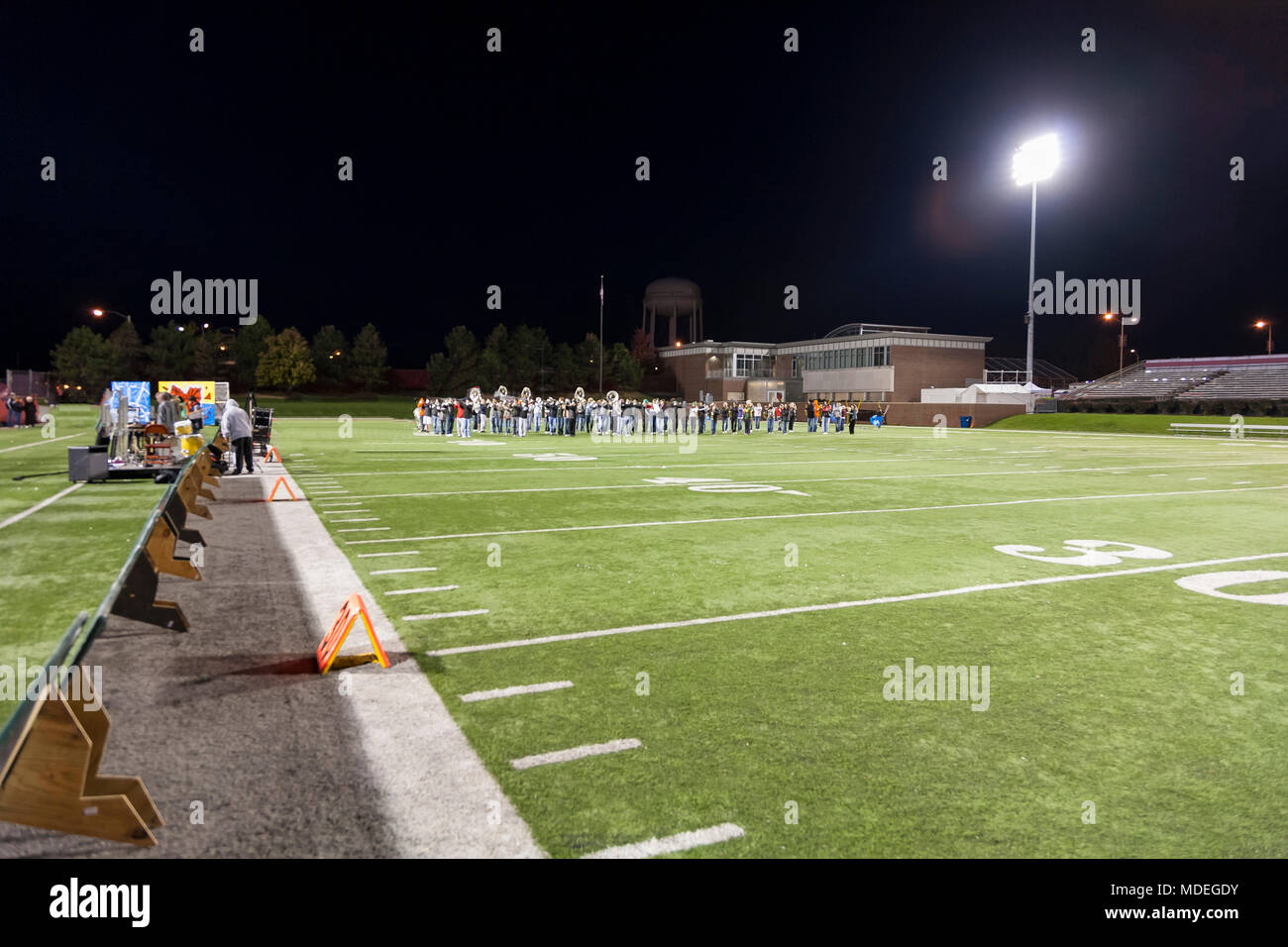 An evening rehearsal in a local football stadium Stock Photo - Alamy