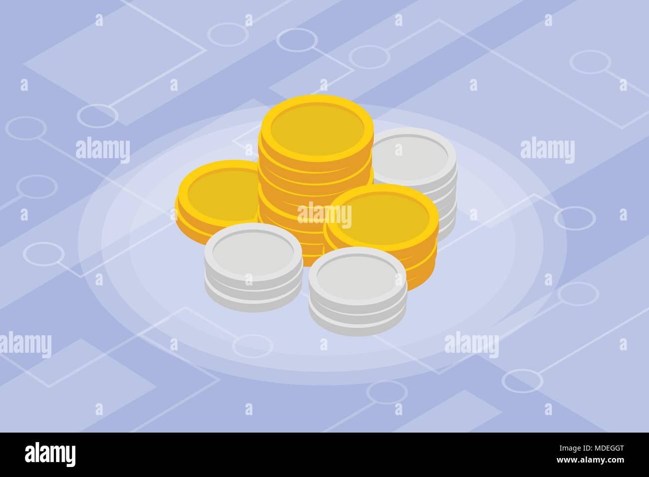 Pile gold coins isolated Stock Vector Images - Alamy