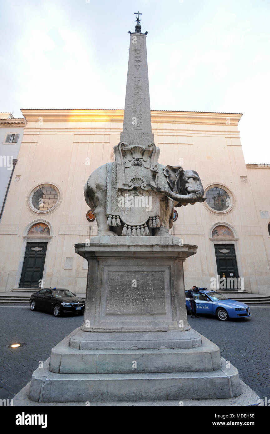 Marble Obelisco della Minerva (Elephant and Obelisk) from 1665 1667 ...