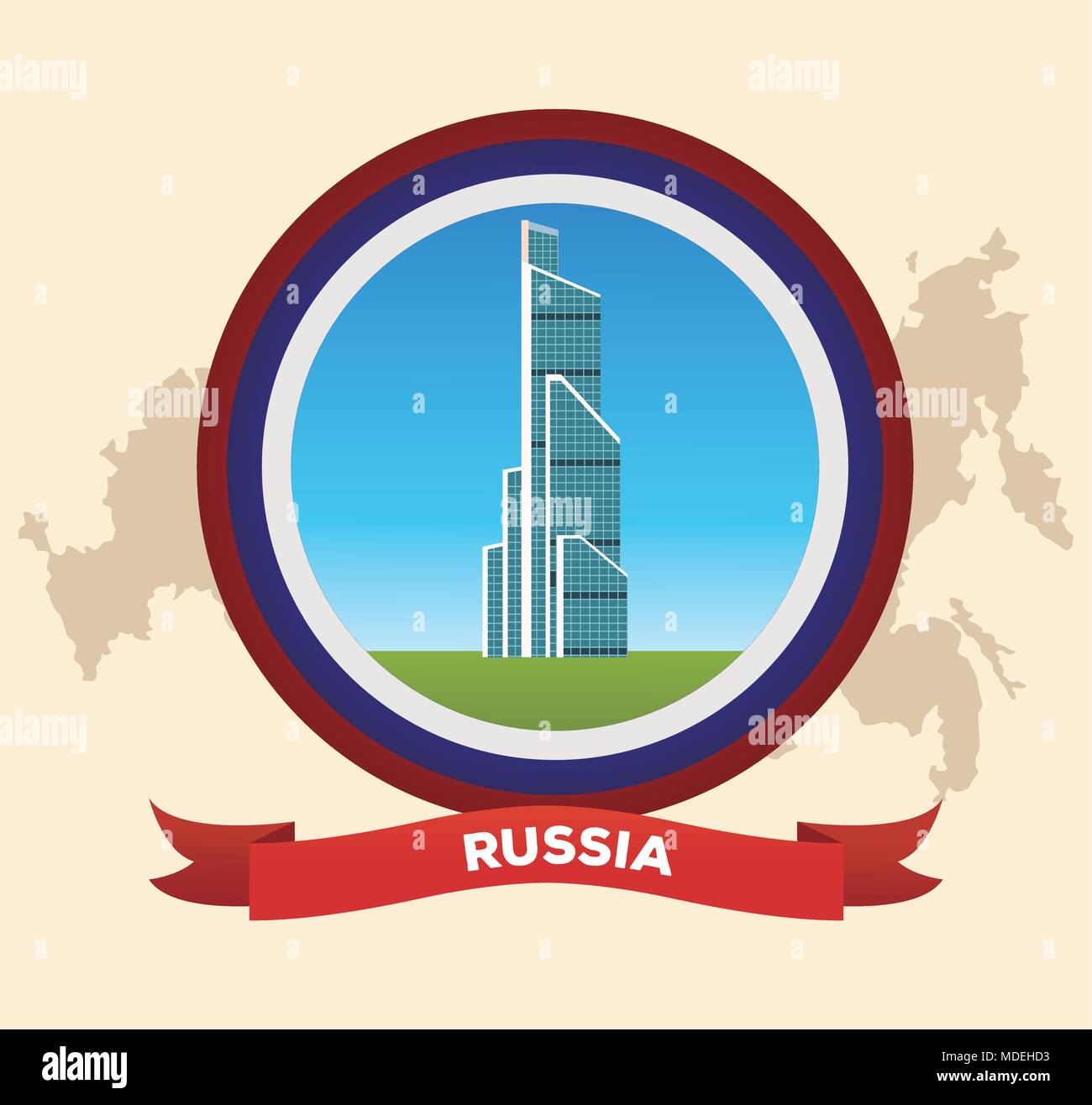 Russia building on round symbol Stock Vector Image & Art - Alamy