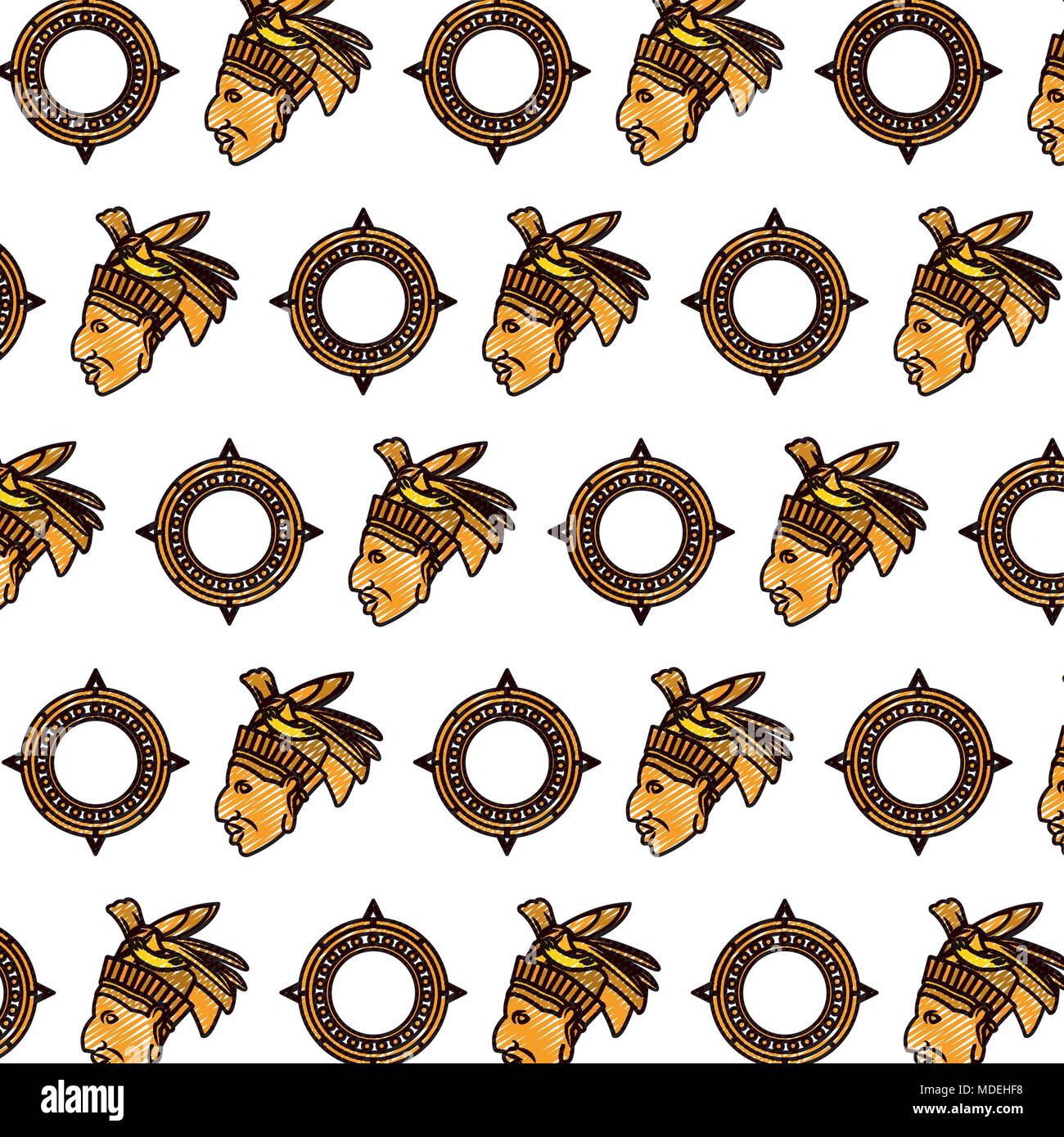 doodle sun aztec symbol and cacique background Stock Vector Image & Art ...