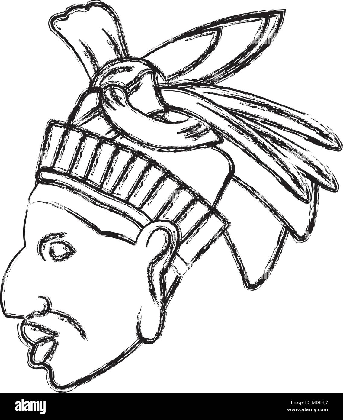 grunge tradional cacique sculpture native symbol Stock Vector Image ...