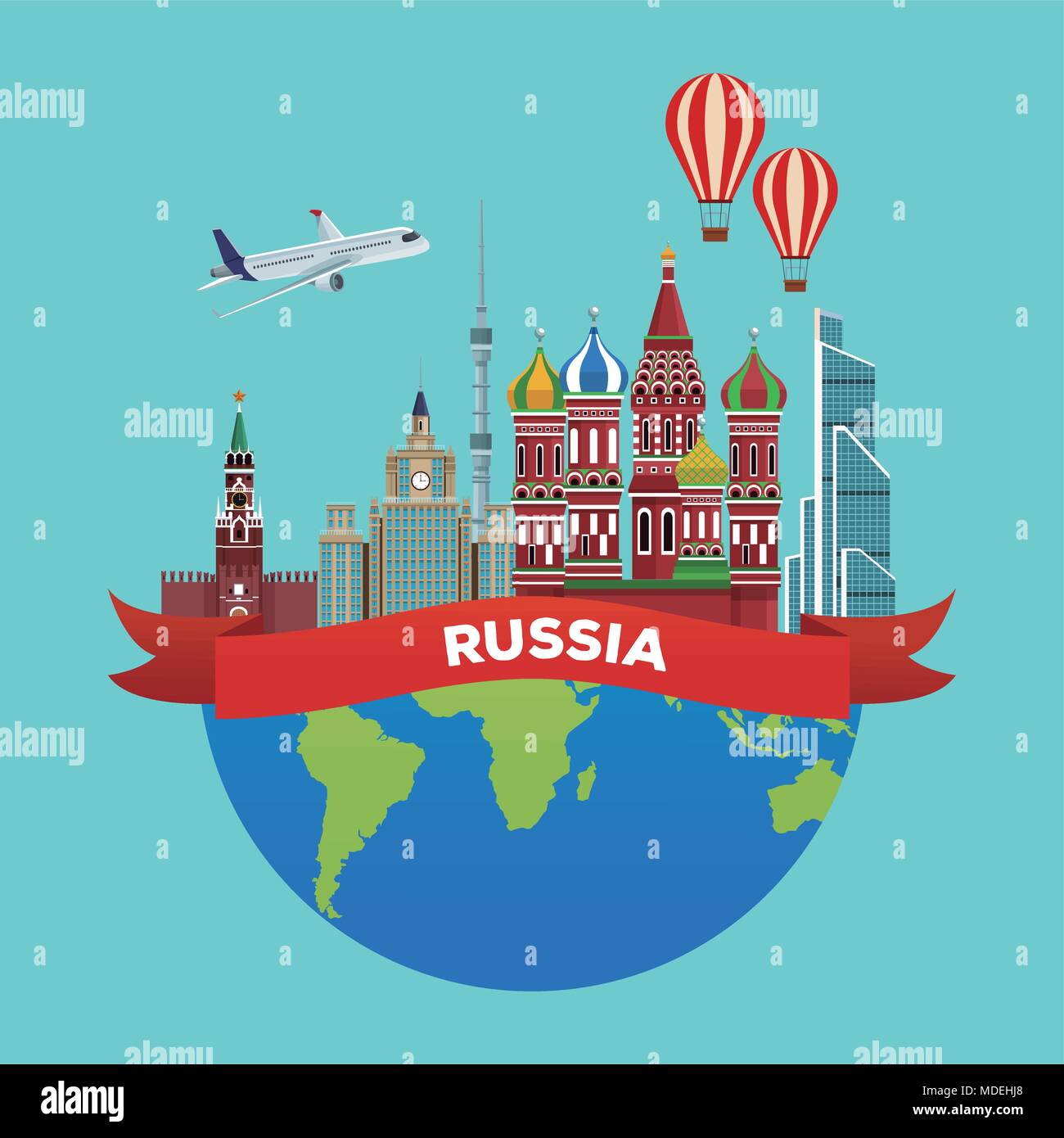 Russia travel poster Stock Vector Image & Art - Alamy