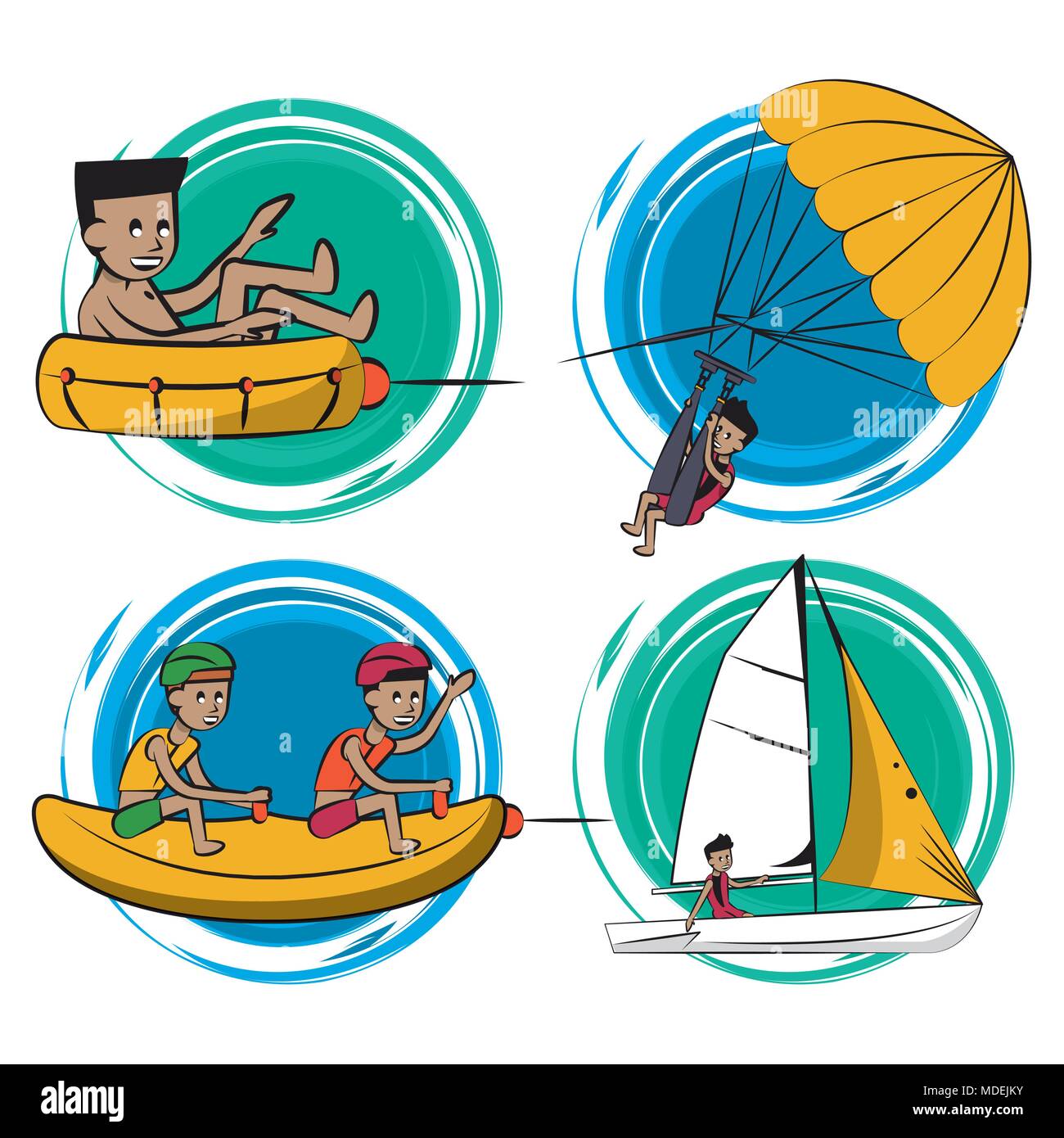 Set of water sports cartoons Stock Vector Image & Art - Alamy