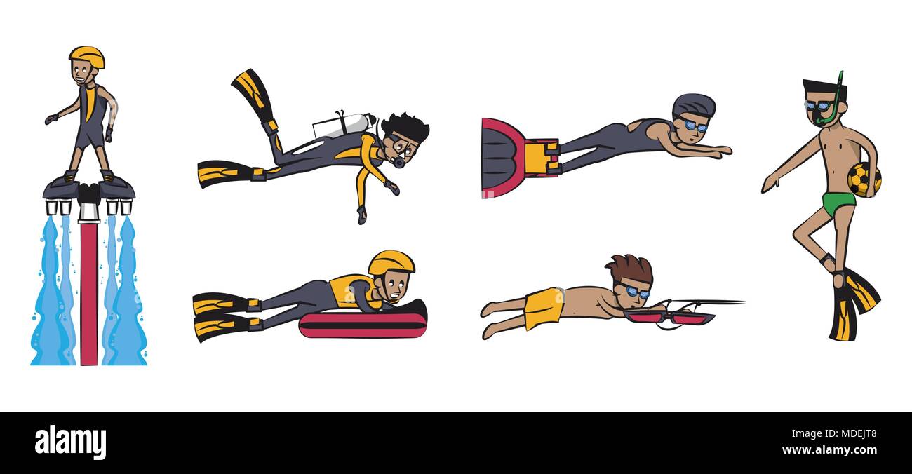 Water sports cartoons Stock Vector Image & Art - Alamy