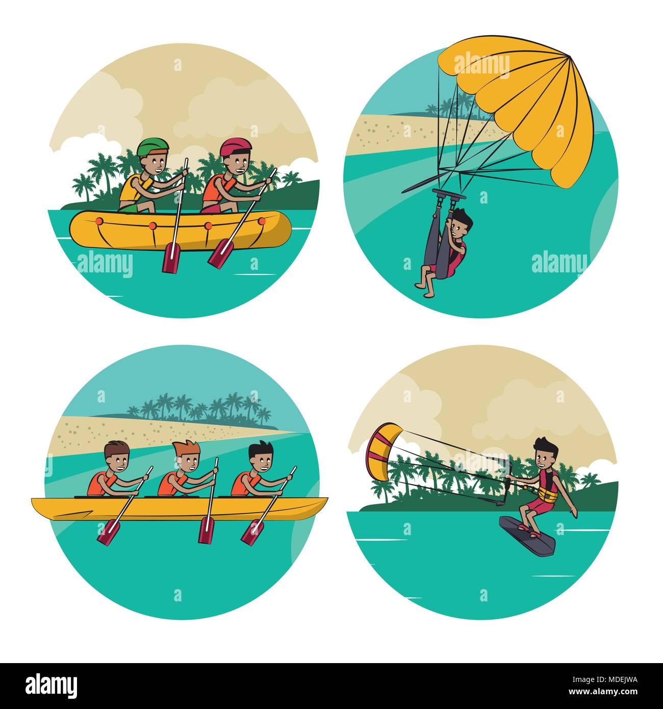 Set of water sports cartoons Stock Vector Image & Art - Alamy