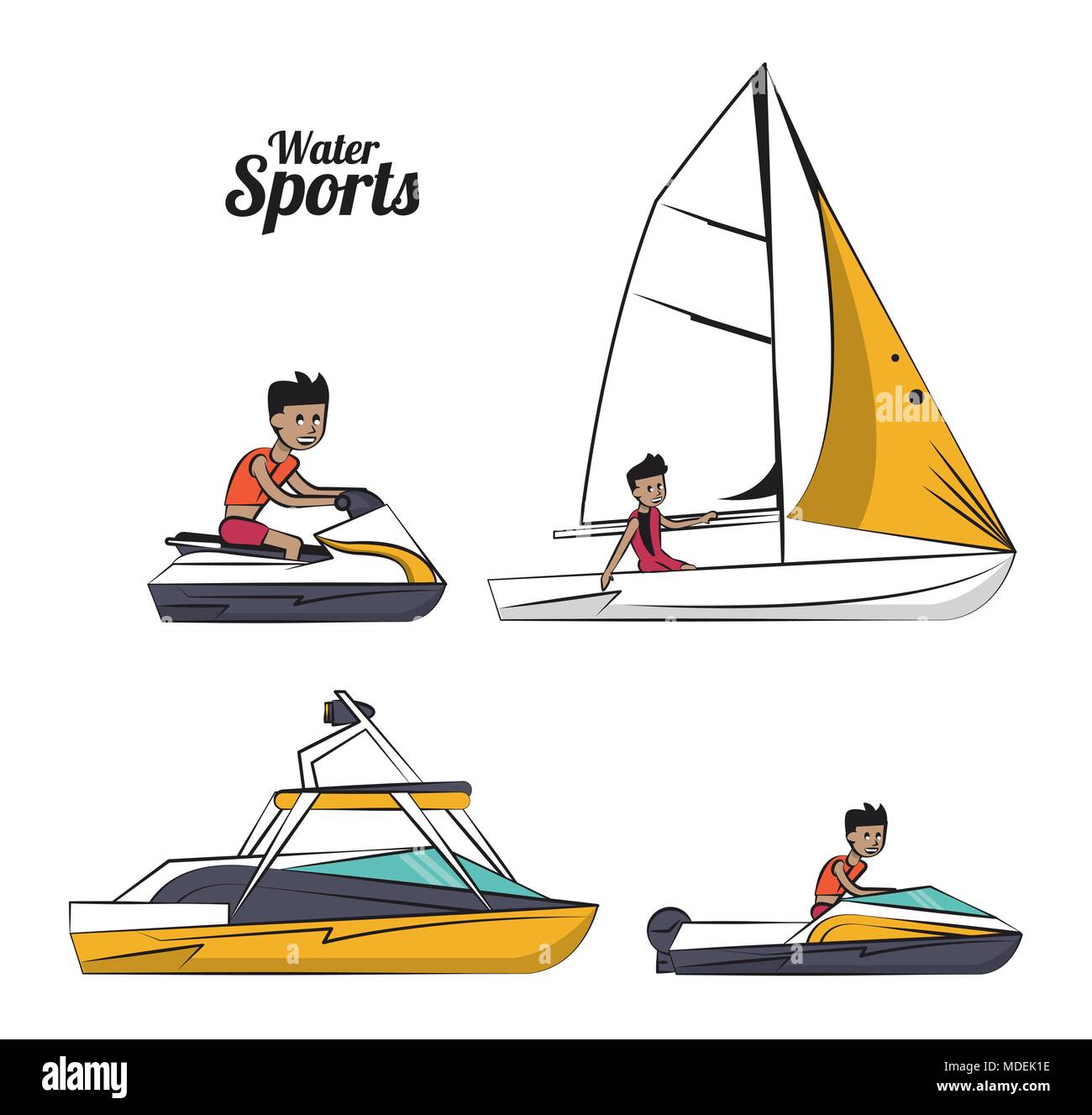 Water sports cartoons Stock Vector Image & Art - Alamy