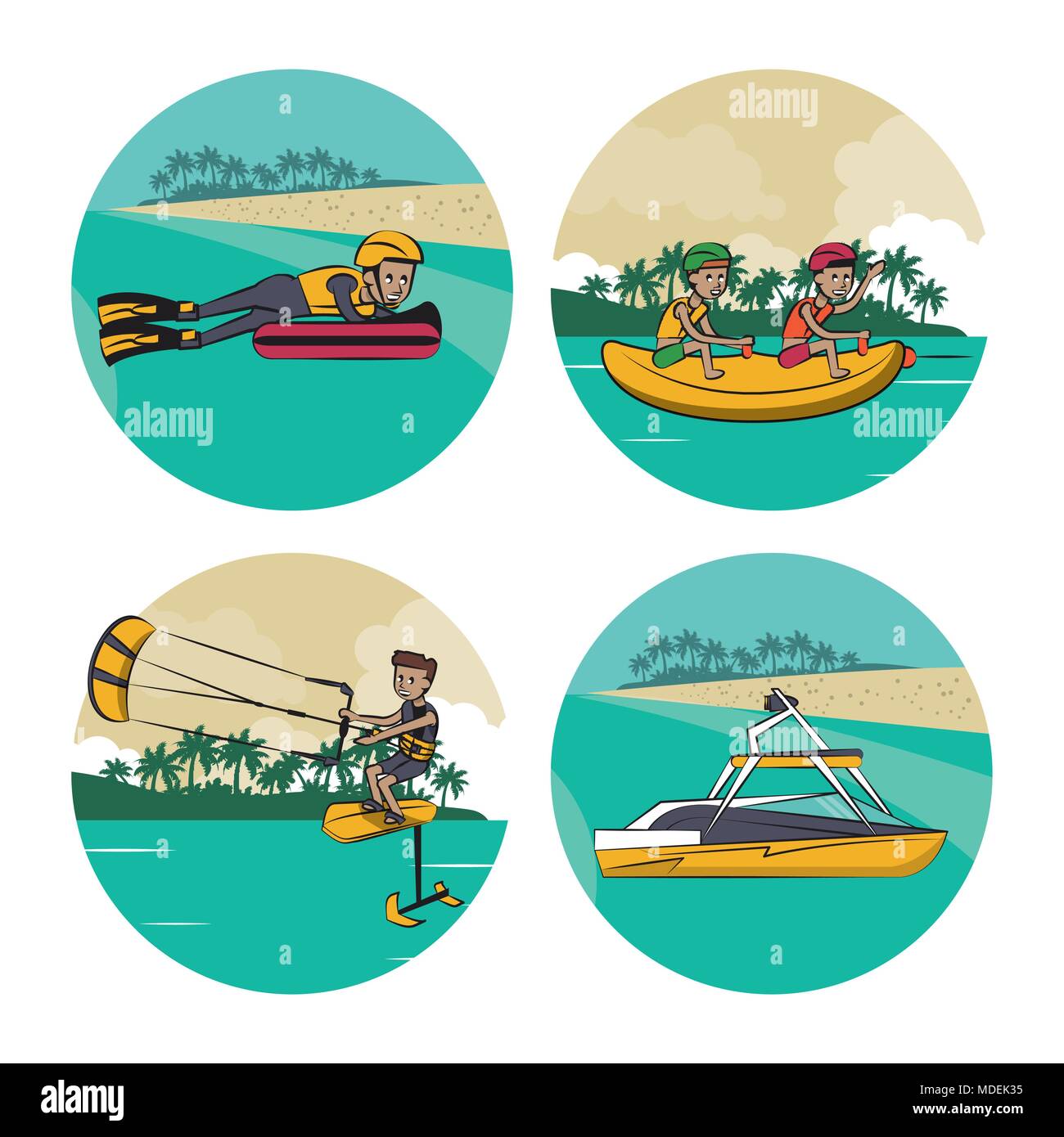 Set of water sports cartoons Stock Vector Image & Art - Alamy