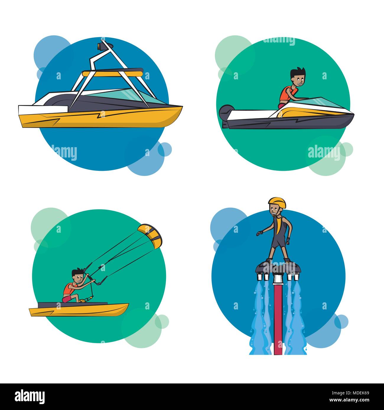 Set of water sports cartoons Stock Vector Image & Art - Alamy