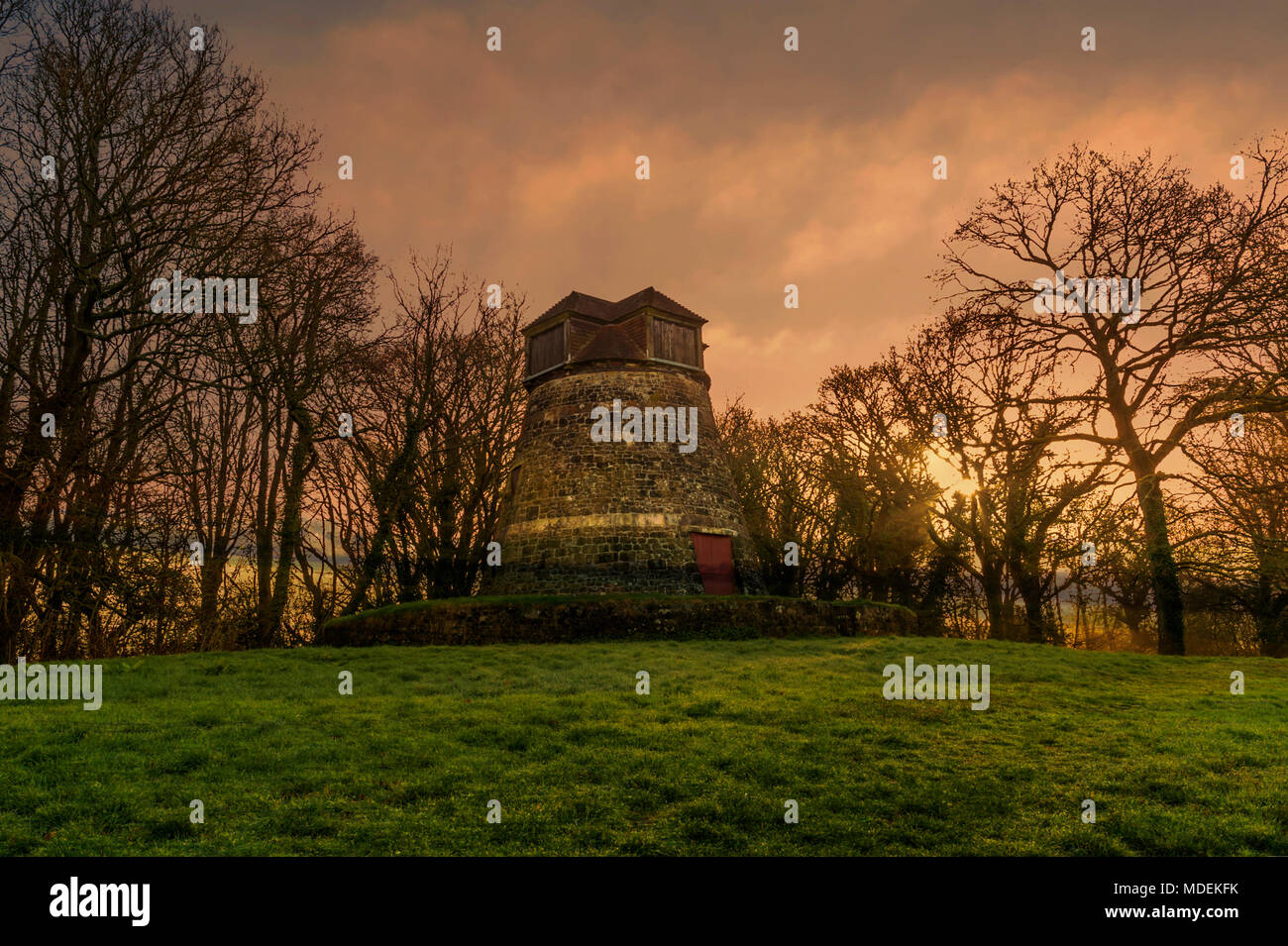 Tower Mill - East Knoyle in Wiltshire - sunrise Stock Photo - Alamy