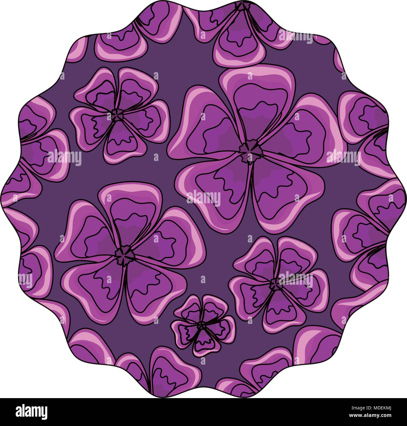 colorful decorative circular frame with floral design. vector ...