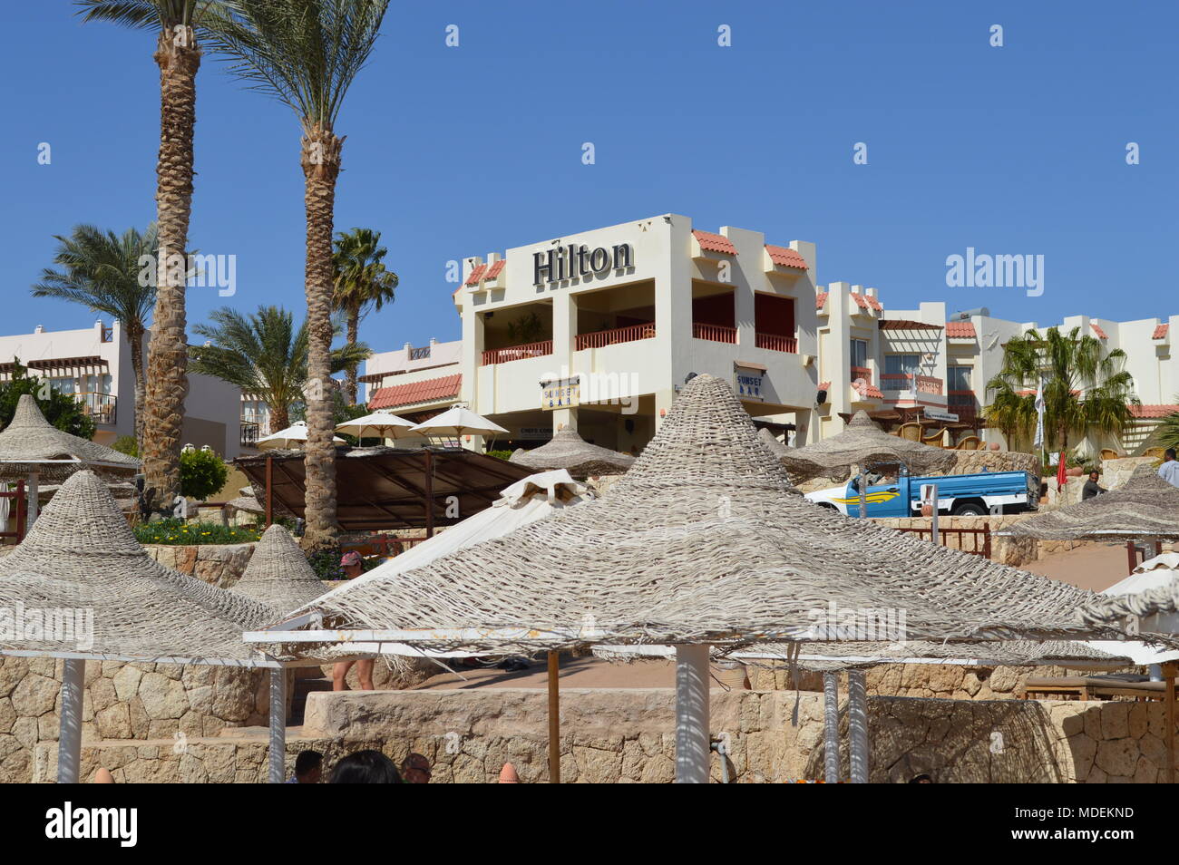 Beach in Egipt Sharm al Sh., Hotel Hilton Stock Photo - Alamy