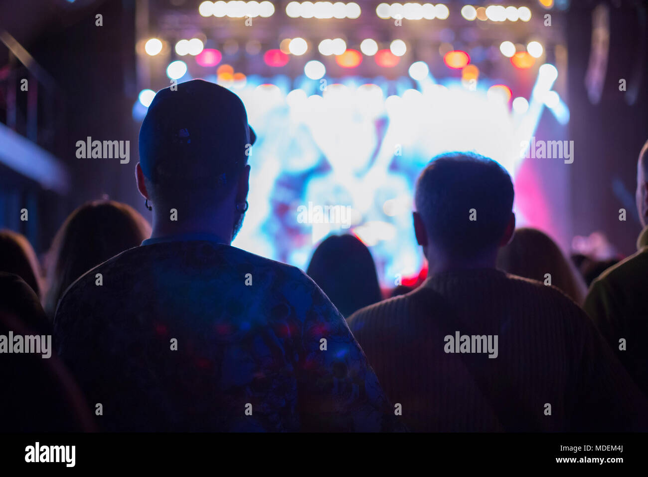 The audience watching the concert on stage Stock Photo - Alamy