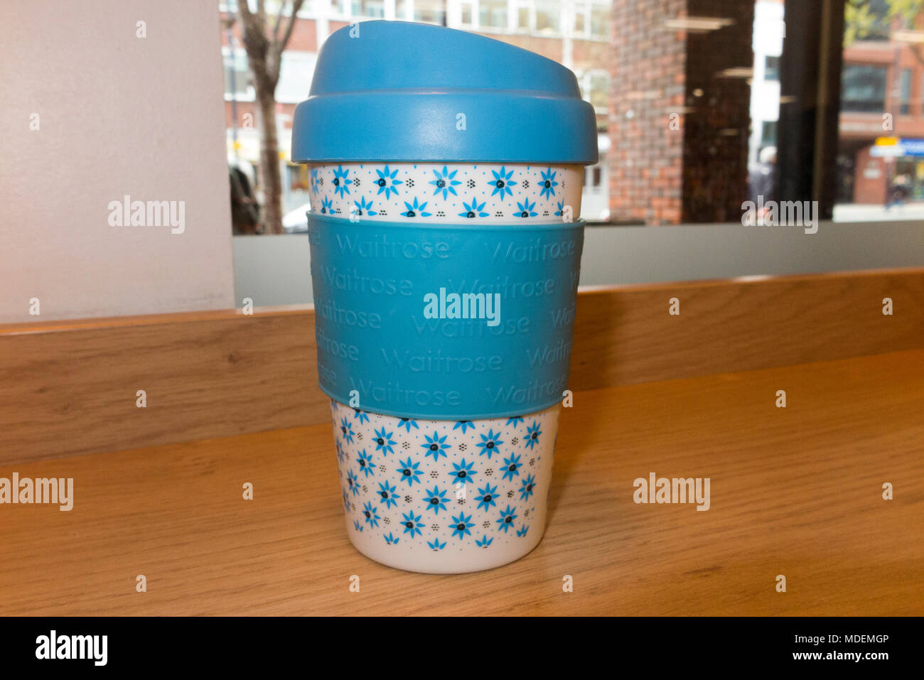 Reusable / re usable Waitrose supermarket coffeecup / tea cup / teacup ...