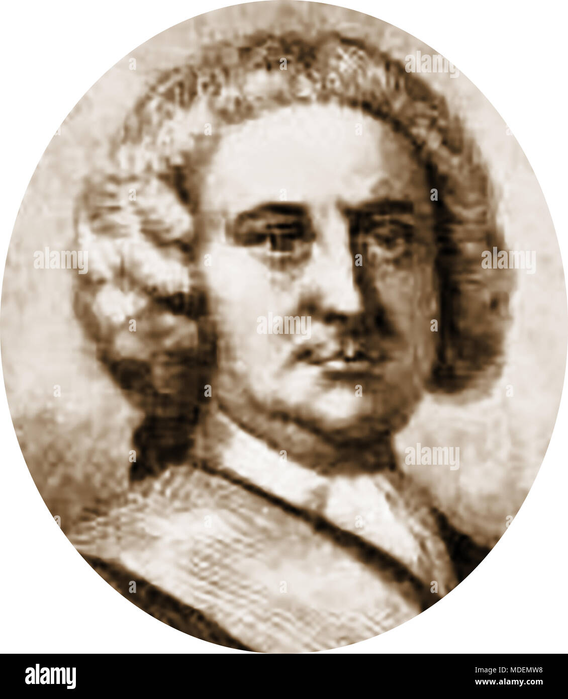 Old Portrait of early New York citizen Admiral Sir Peter Warren, naval ...