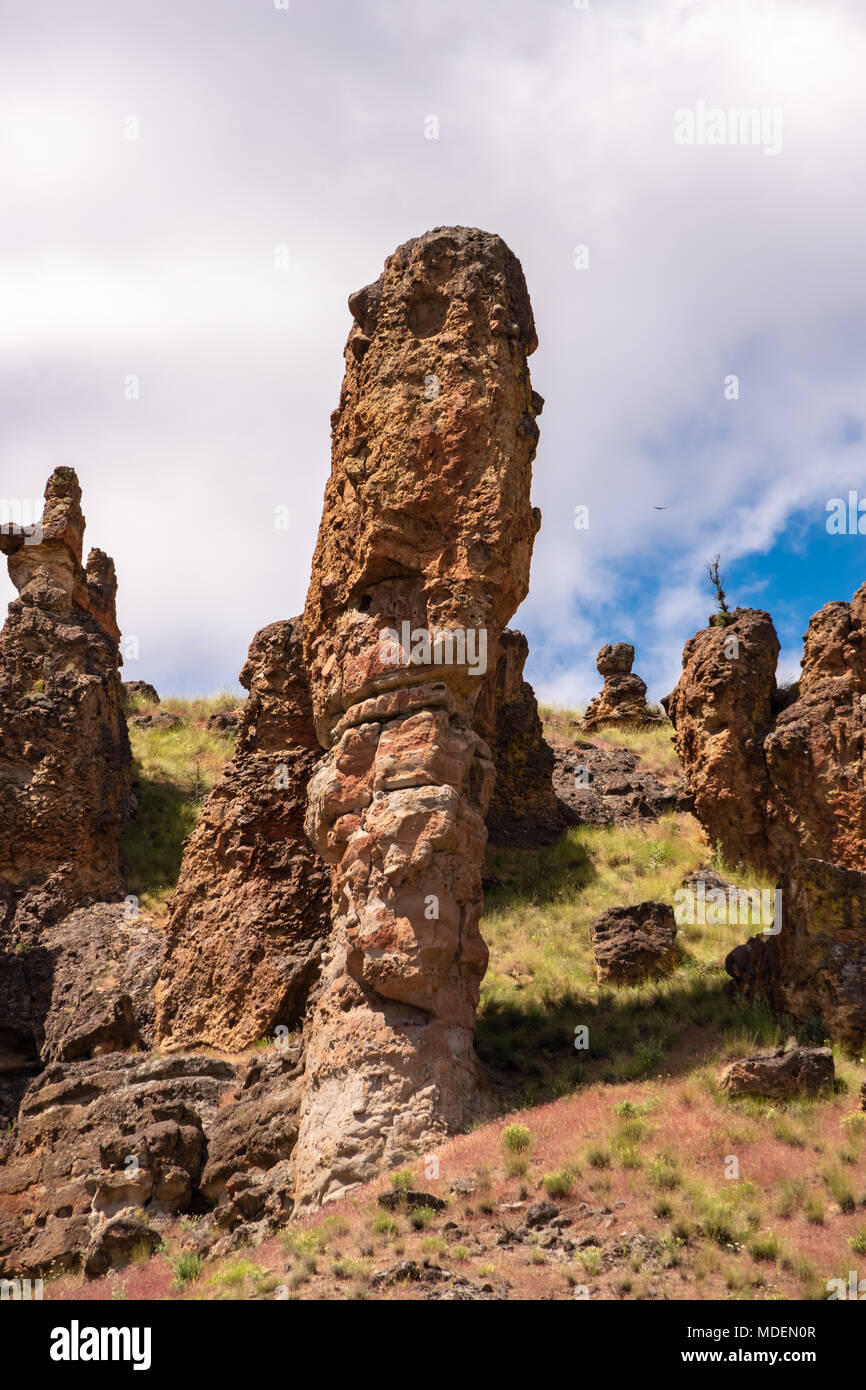 Majestic rock formations thrust from the ground at the John Day ...