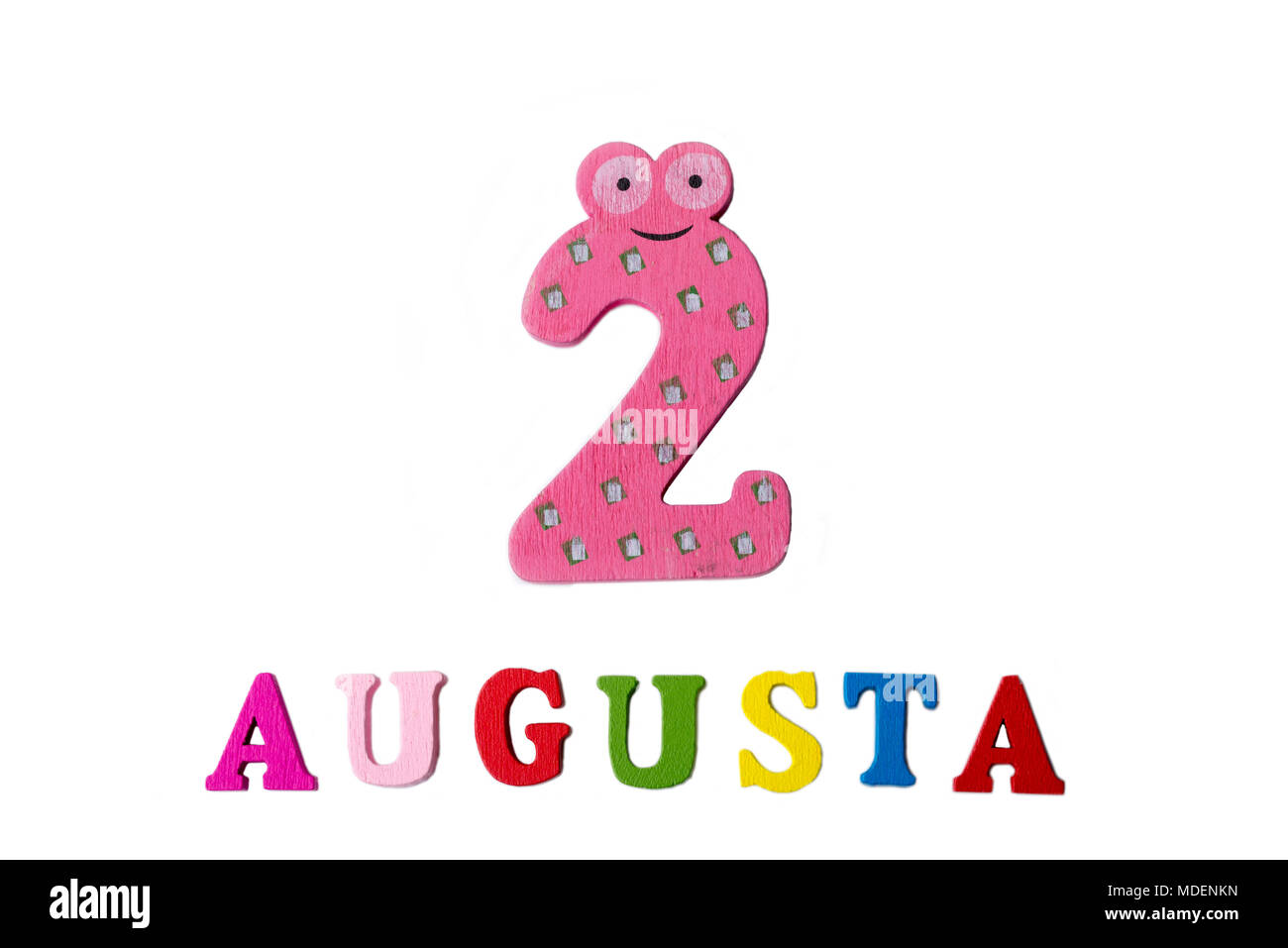 August 2nd. Image of August 2, close-up of numbers and letters on white ...