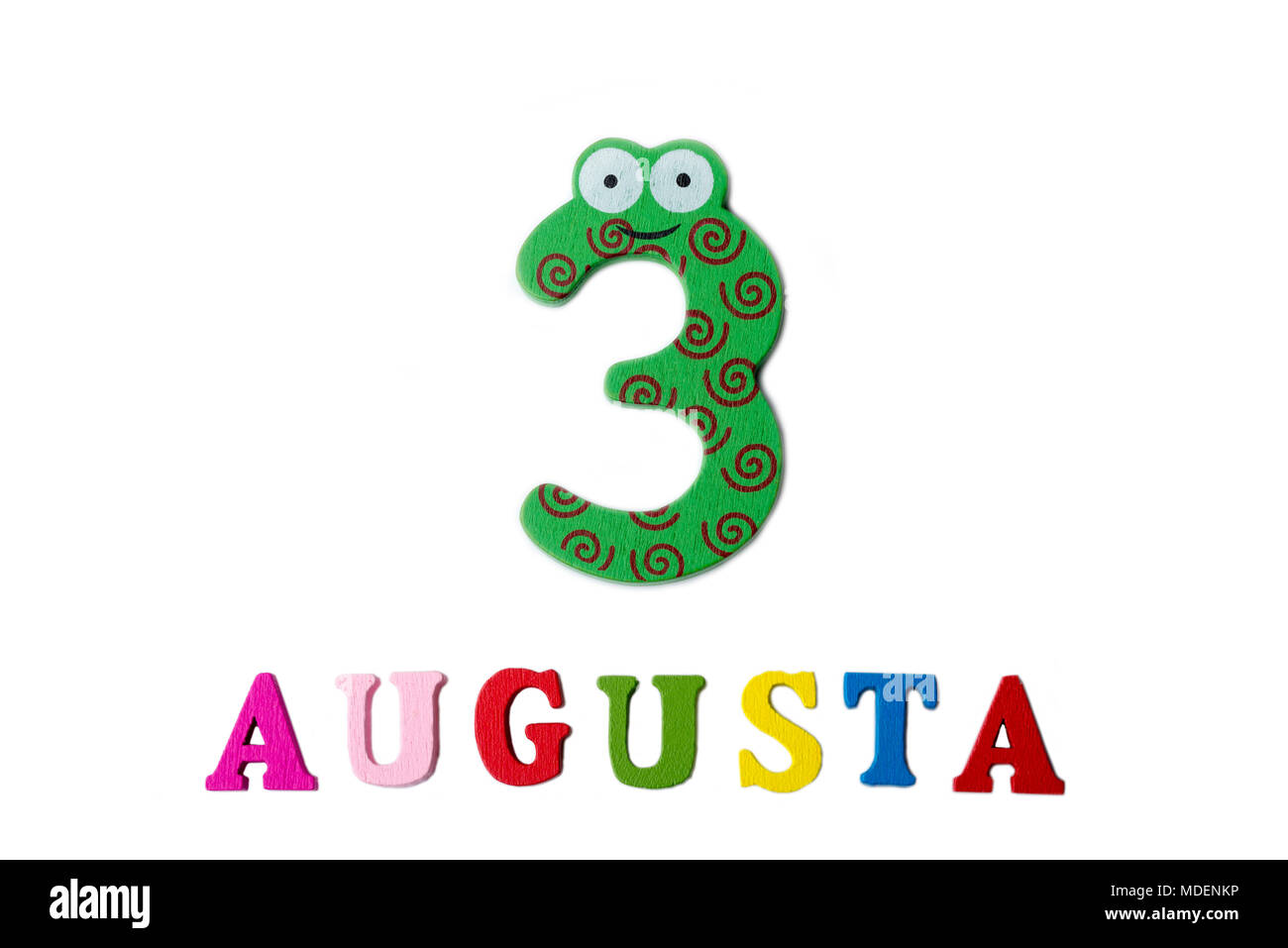 August 3rd. Image of August 3, close-up of numbers and letters on white ...