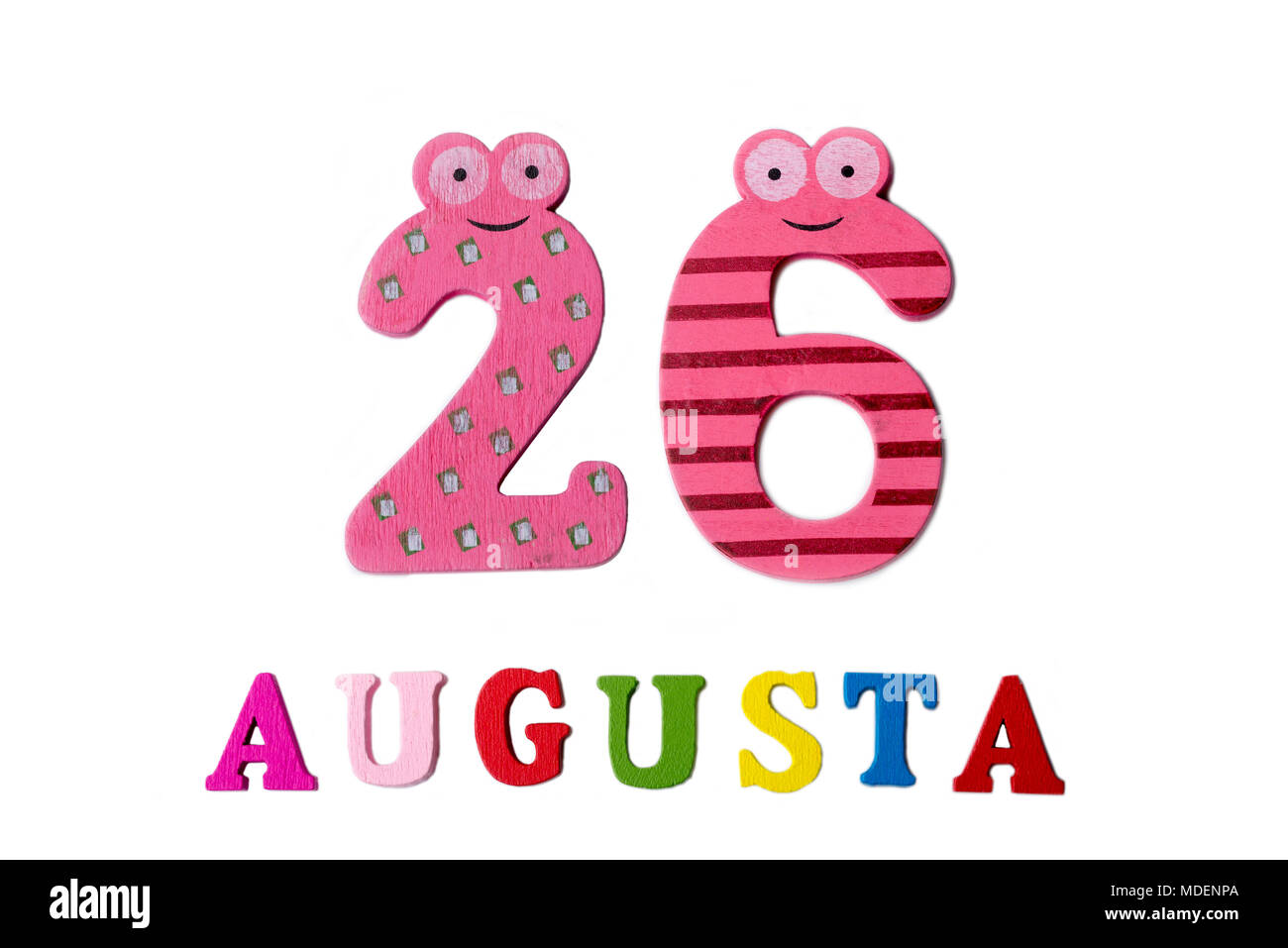 August 26th. Image of August 26, close-up of numbers and letters on ...