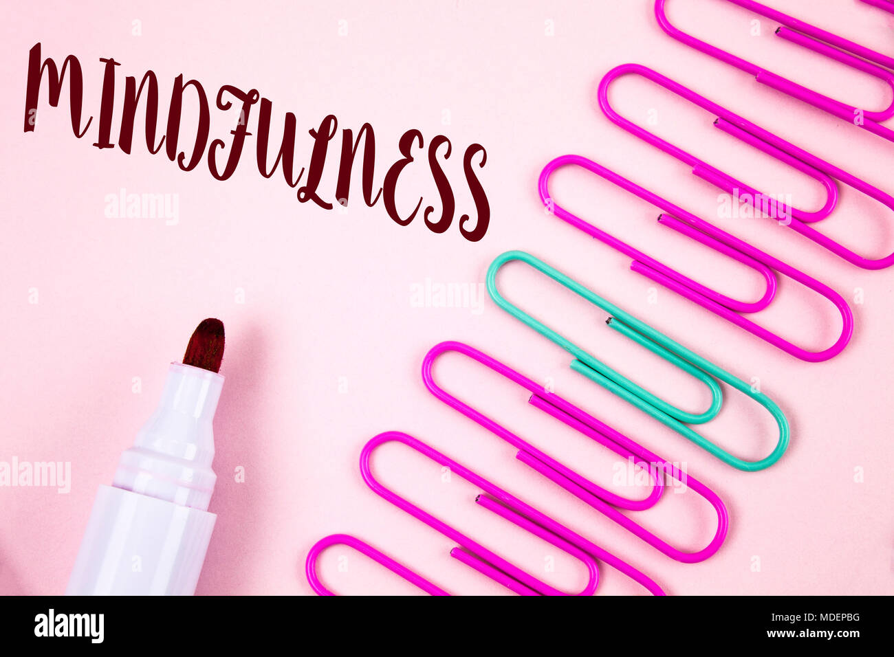 Writing note showing Mindfulness. Business photo showcasing Being ...