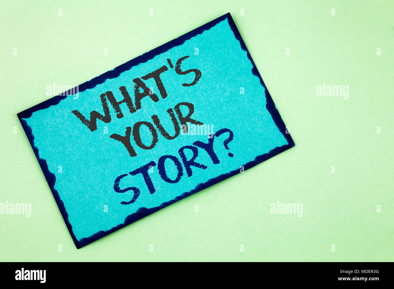 Conceptual hand writing showing What Is Your Story Question. Business ...