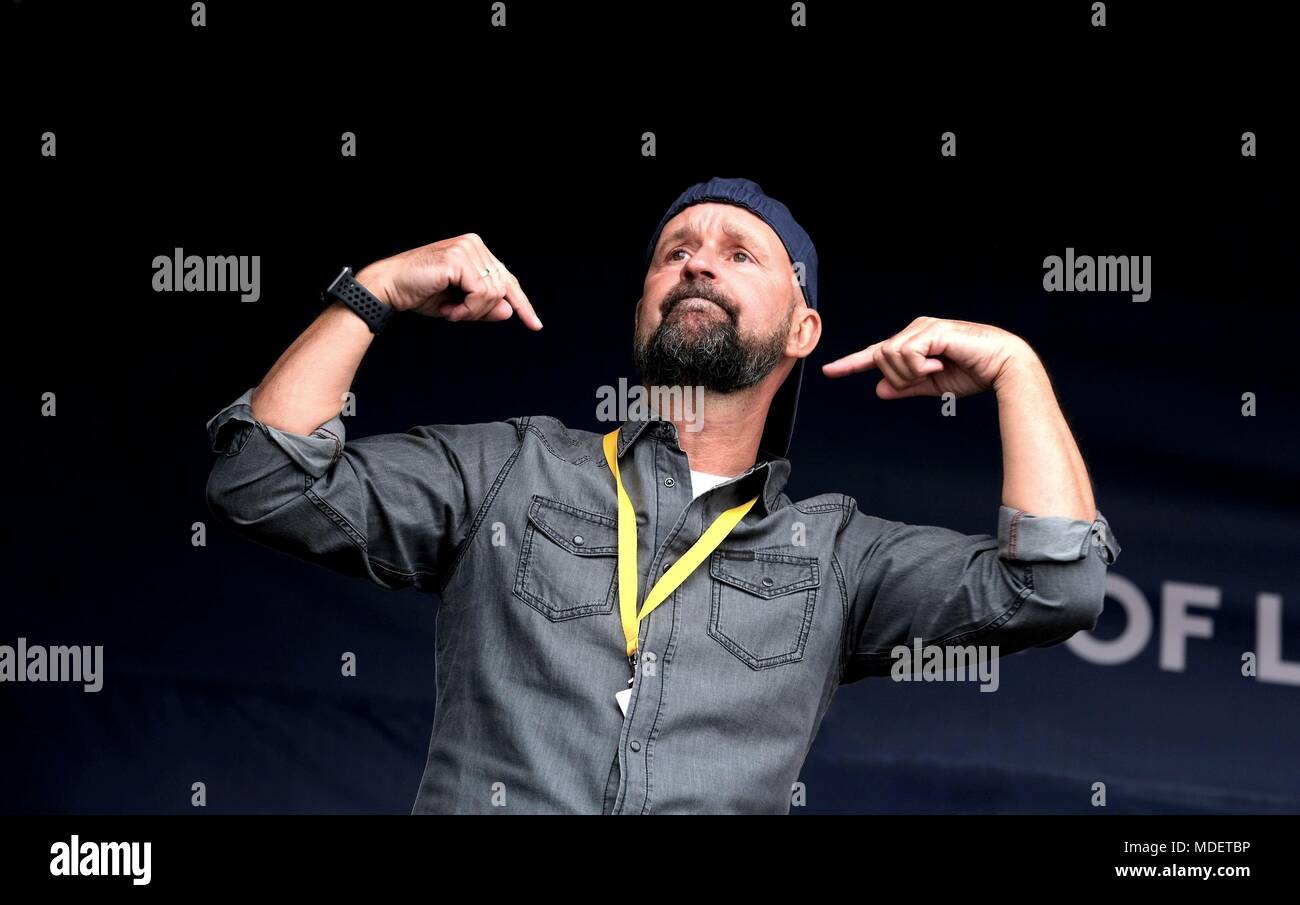 Sign language interpreter for live music on stage at the National ...