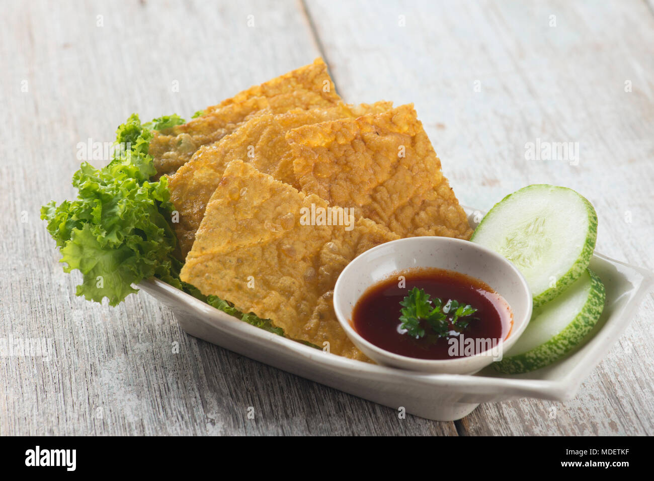 deep fried fucuk tofu sheets Stock Photo - Alamy
