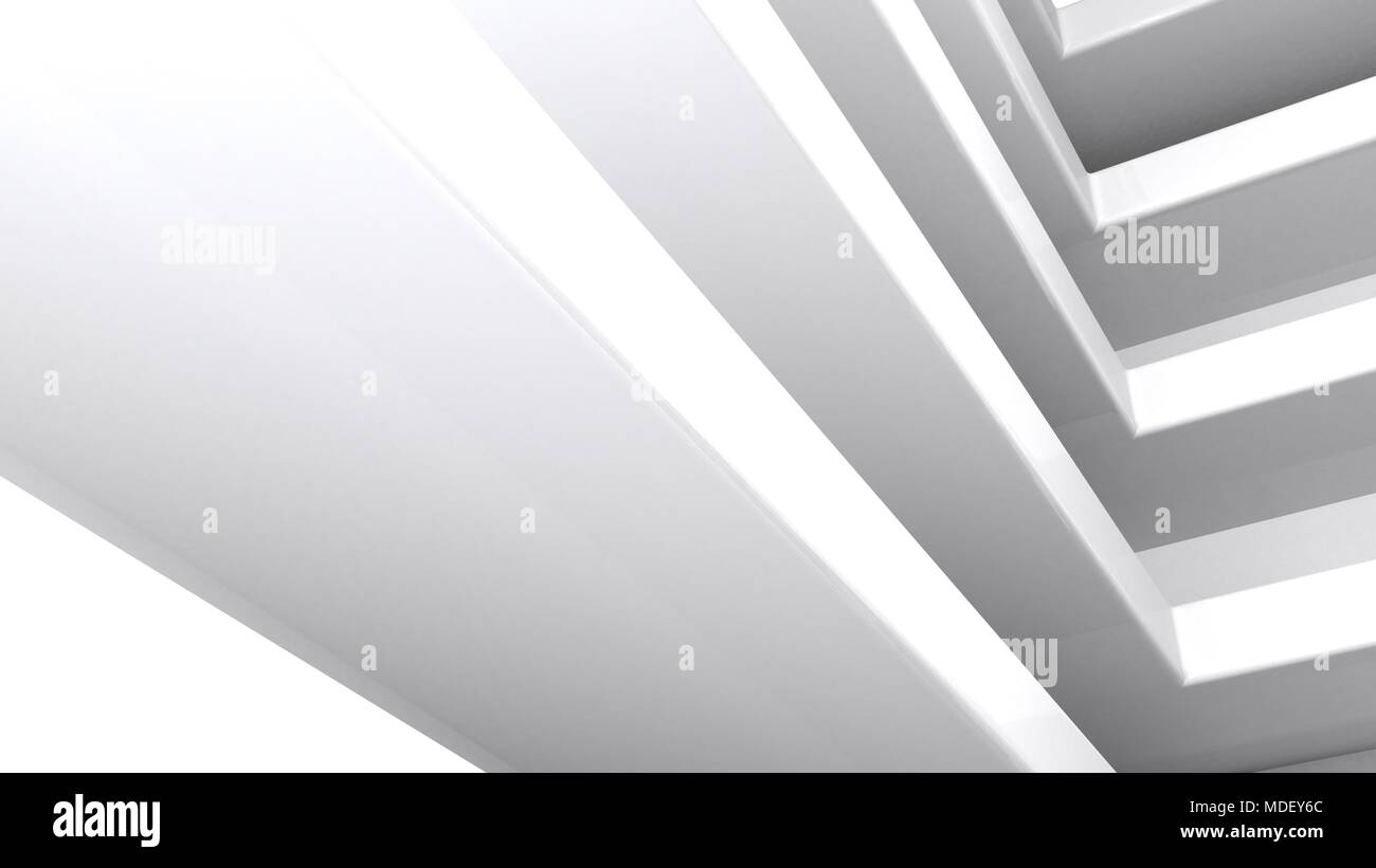 Rectangular white abstract shelves - 3D rendering Stock Photo - Alamy