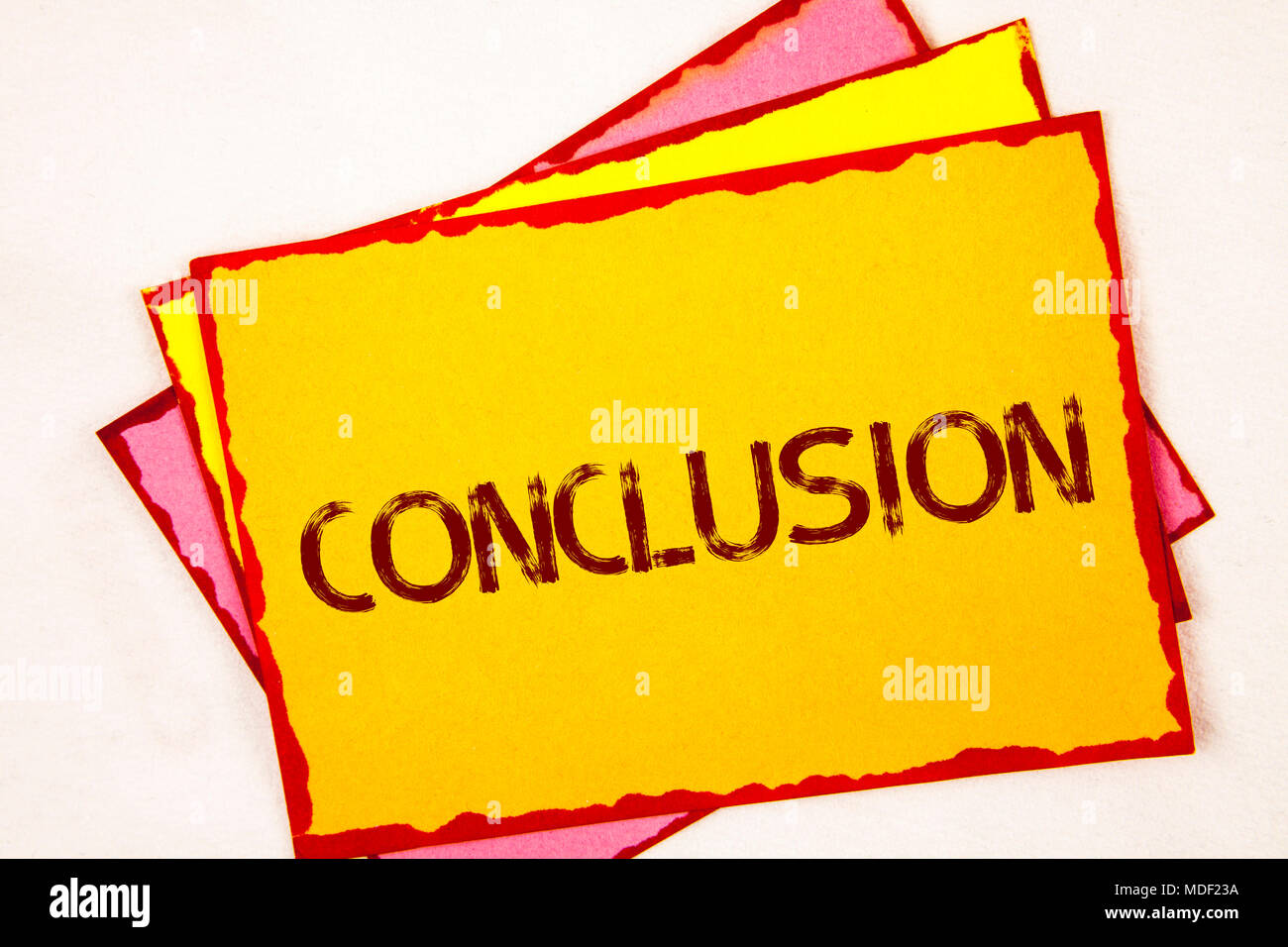 Conceptual hand writing showing Conclusion. Business photo showcasing ...